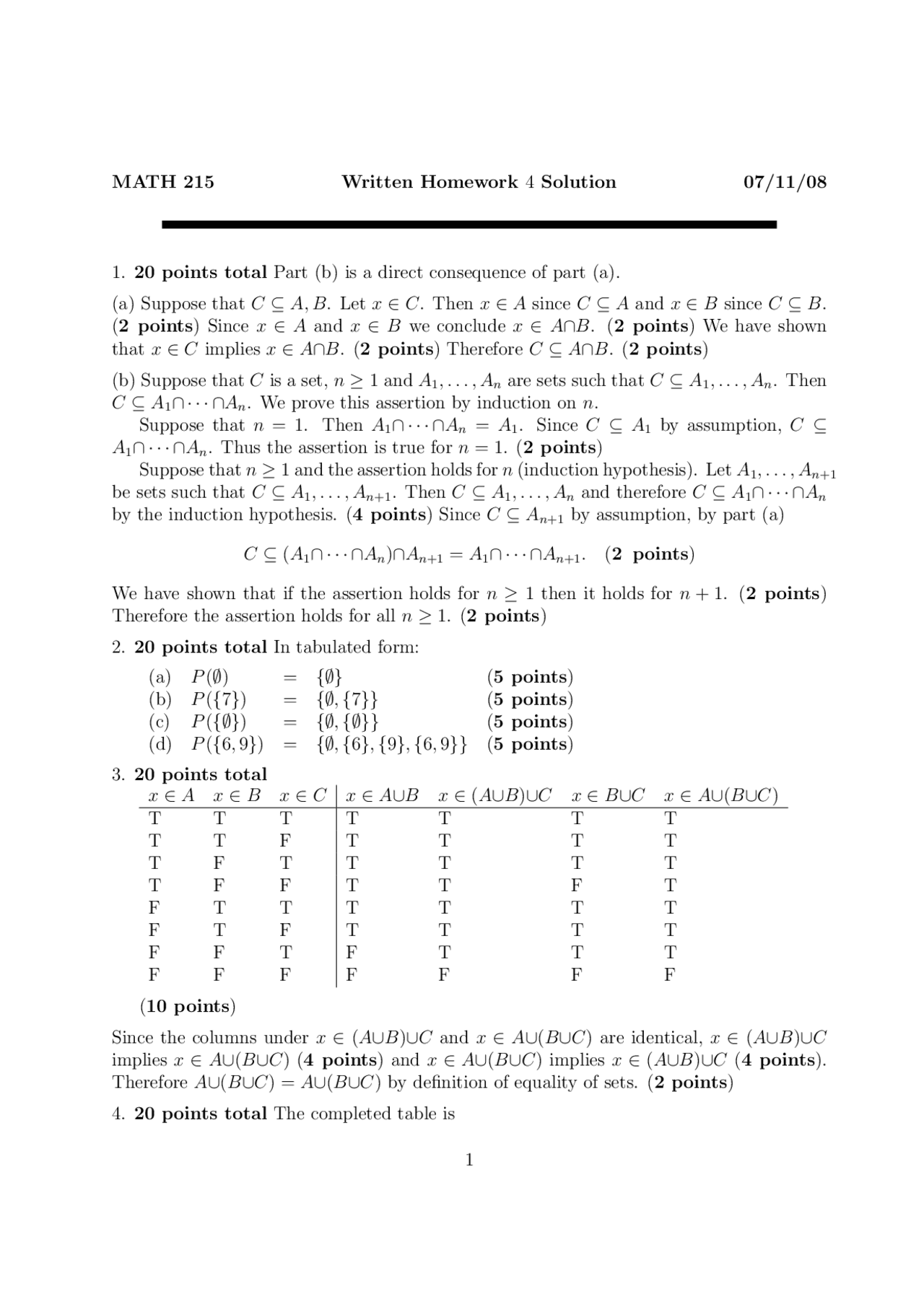 Homework 4 With Solutions For Introduction To Advanced Mathematics