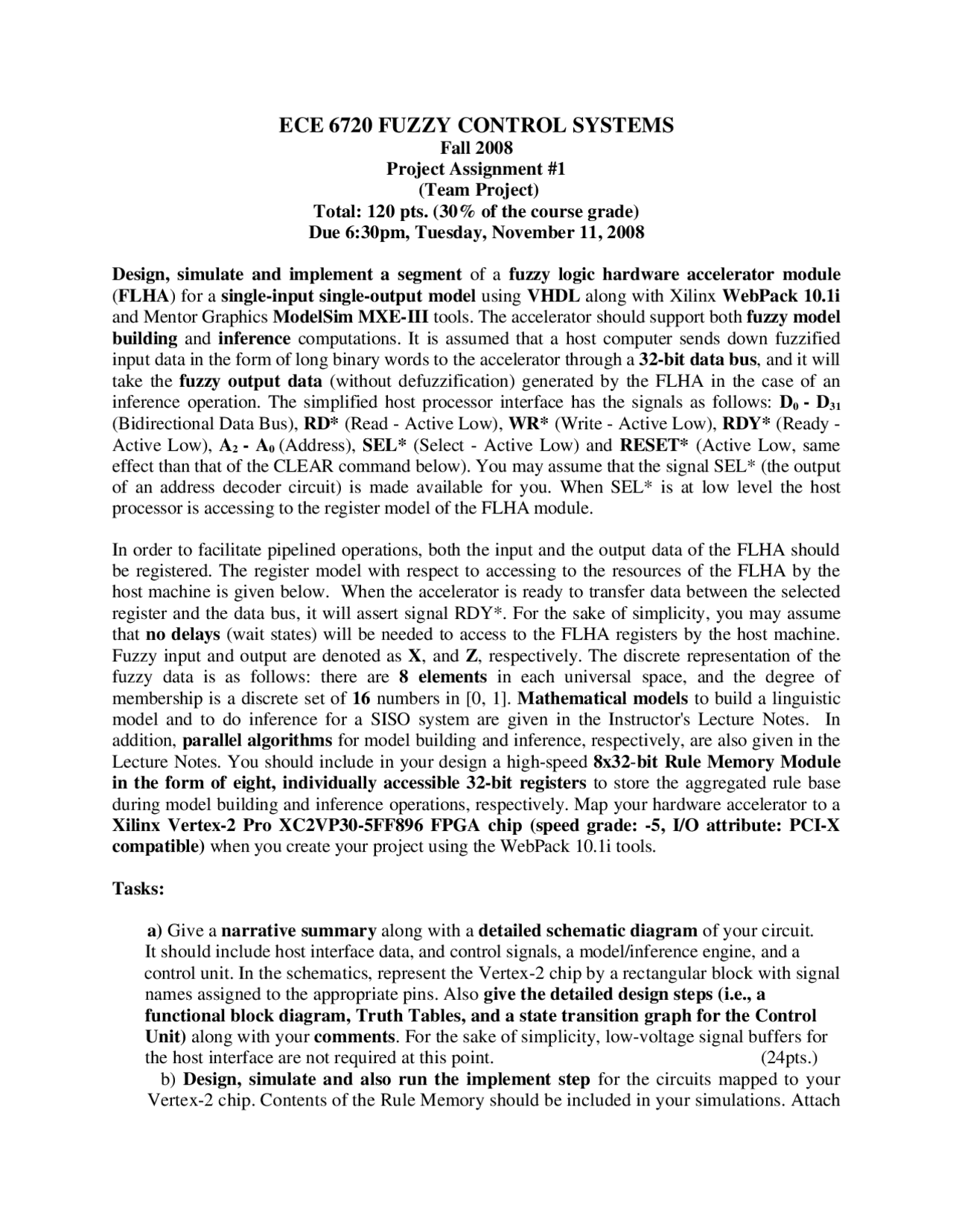 Fuzzy Control Systems Project Assignment 2 Ece 6720 Docsity
