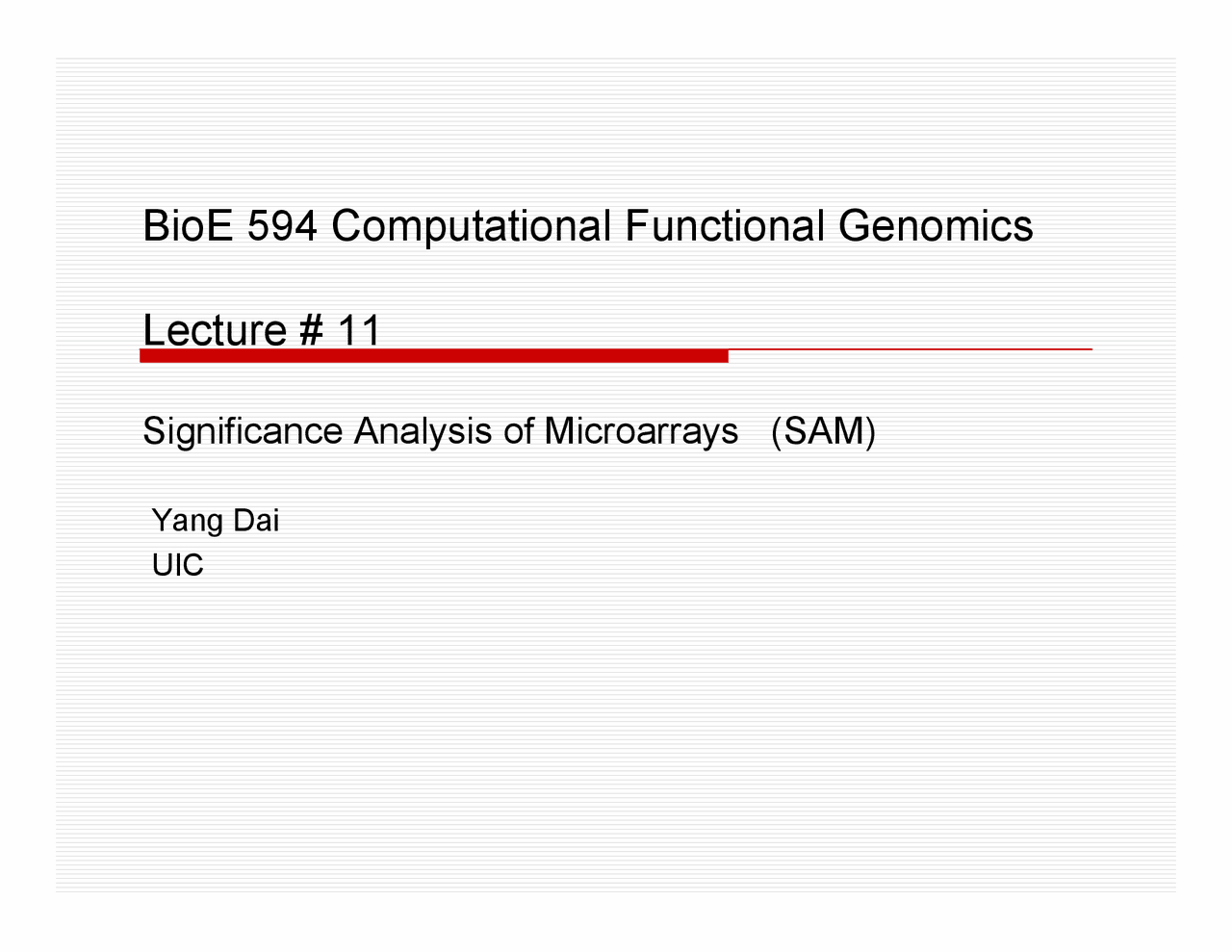 Computational Functional Genomics: Significance Analysis of Microarrays ...