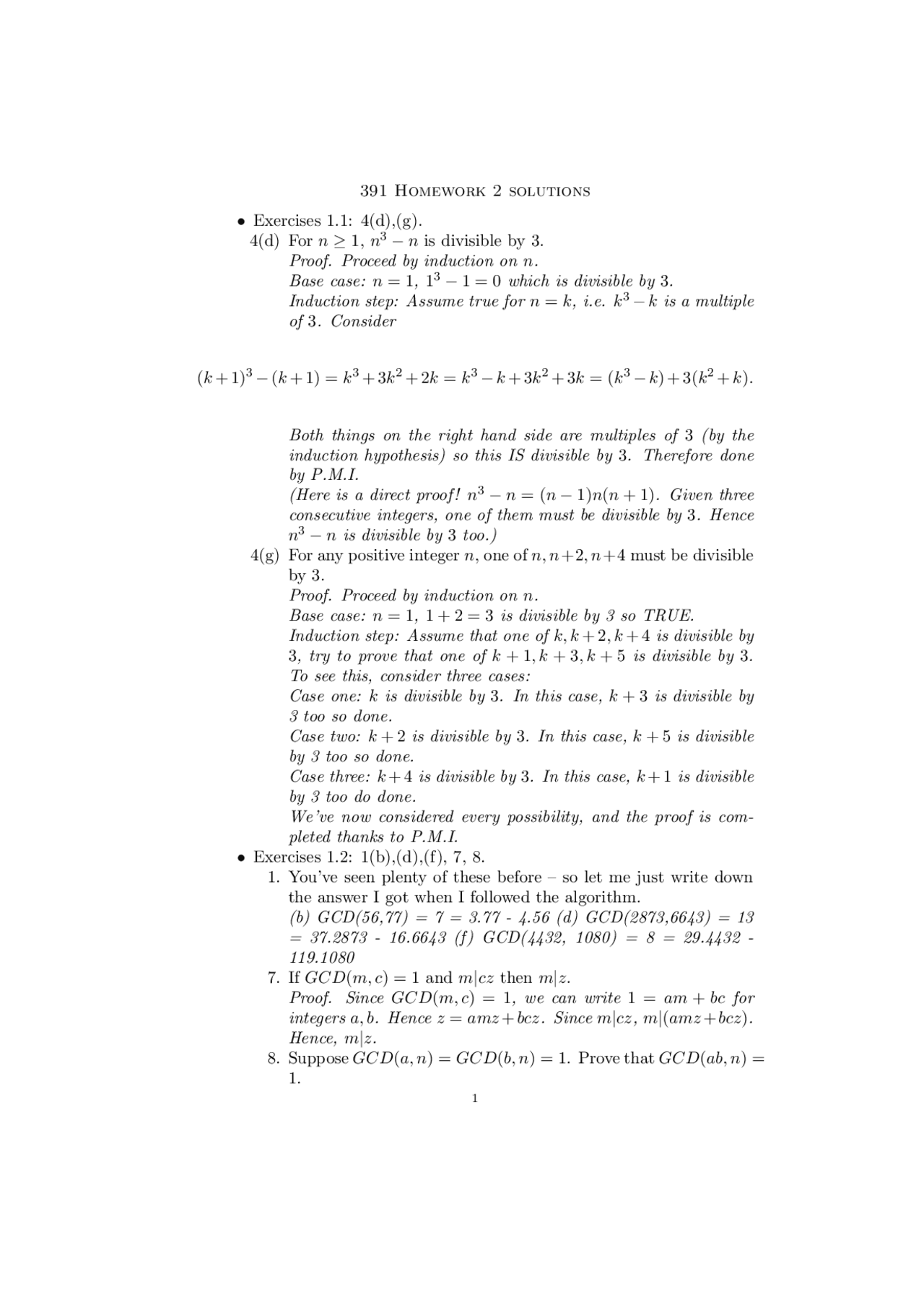 Homework 2 Solutions Fundamental Of Abstract Algebra Math 391 Docsity