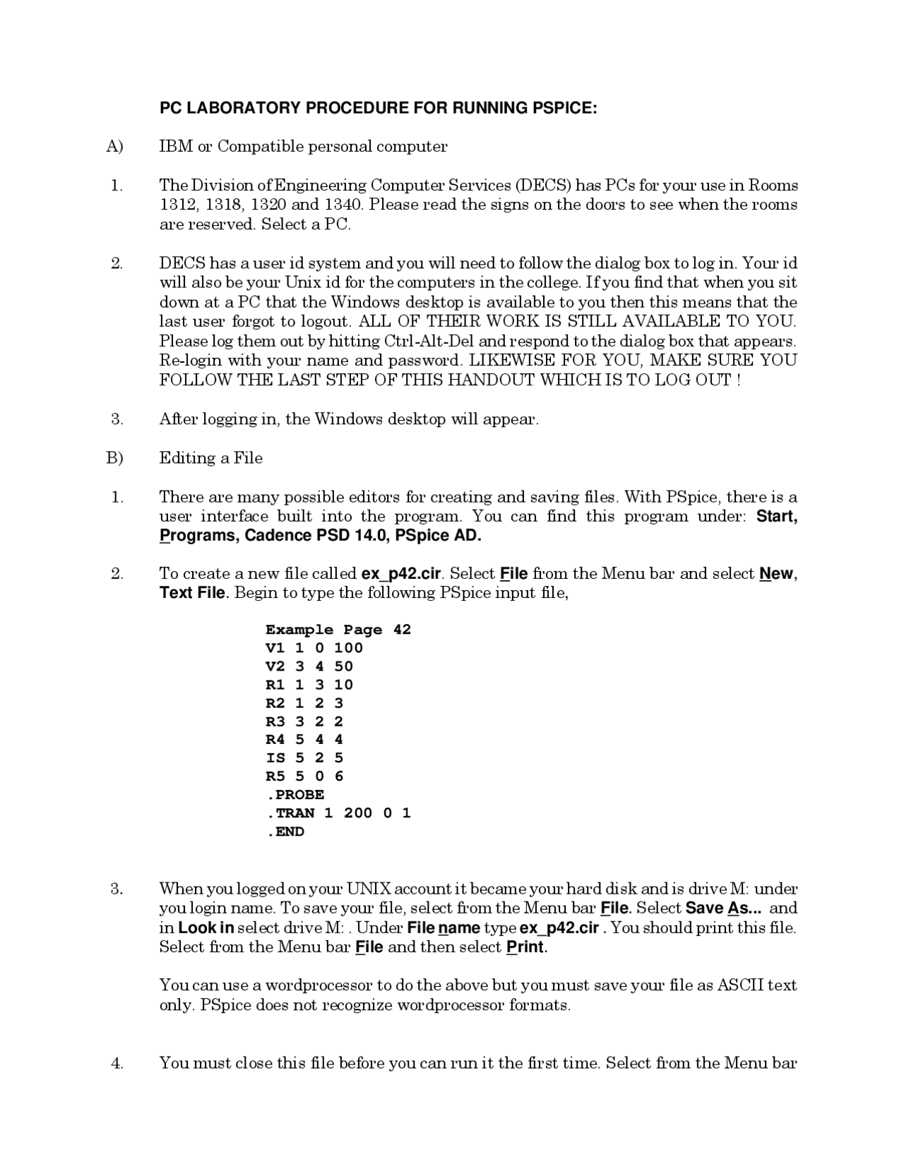 Pc Laboratory Procedure For Running Pspice Circuits And Systems Ii
