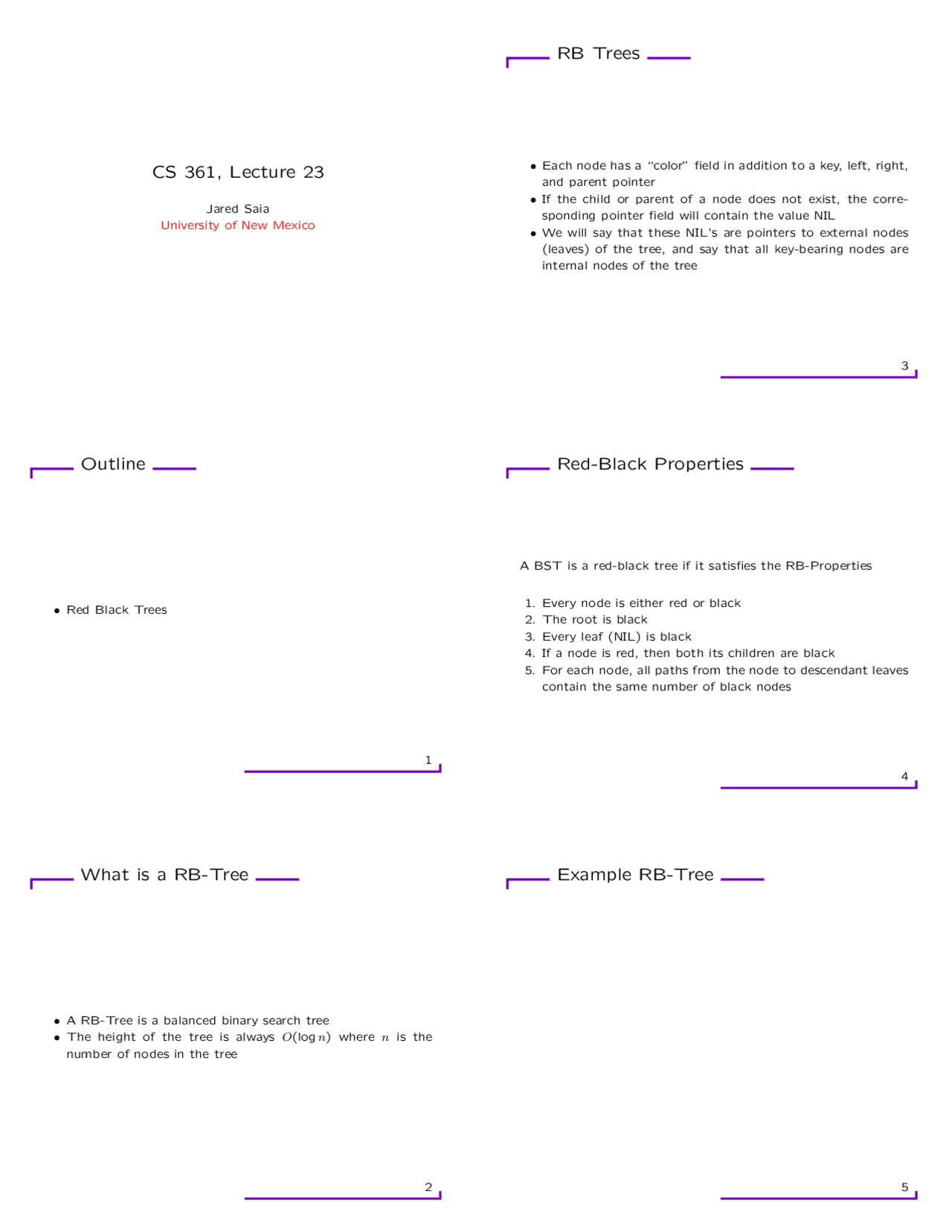 Red Black Trees Data Structures And Algorithms Cs 361l Docsity
