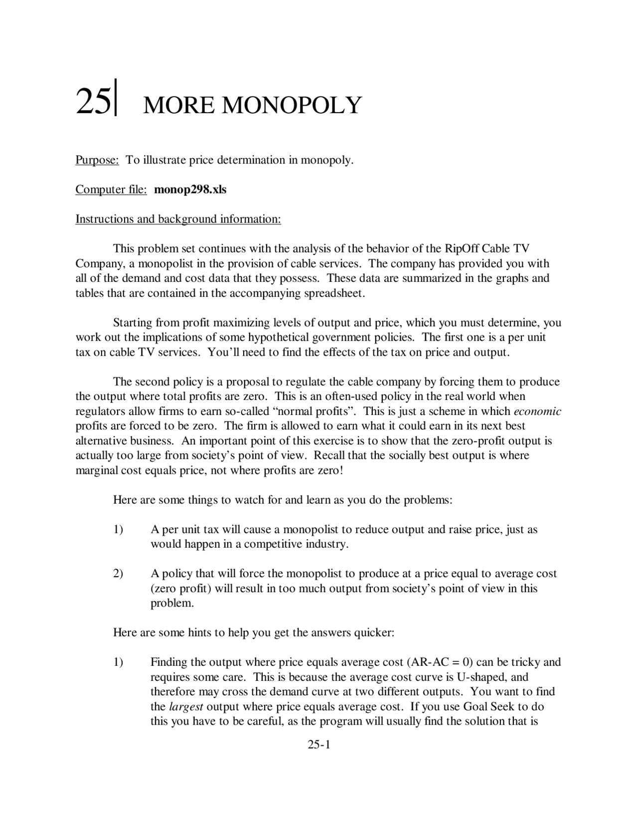 More Monopoly - Introduction to Microeconomics | EC 201 - Docsity