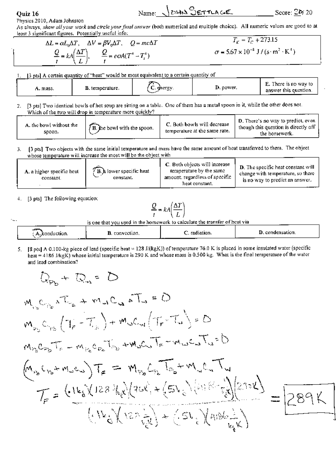 5 Multiple Choice Questions With Answers College Physics Ii Phys