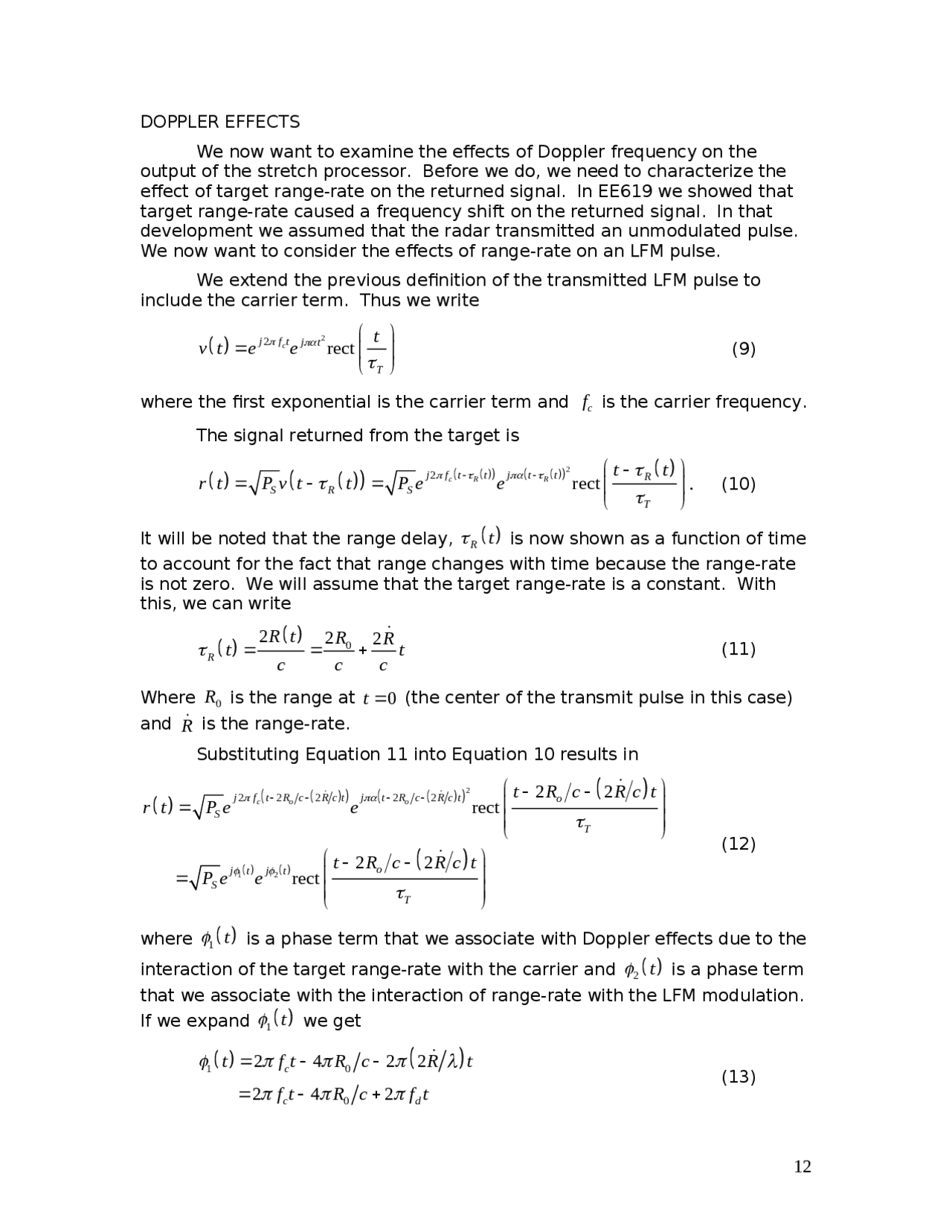 Doppler Effects Lecture Notes Ee 710 Docsity