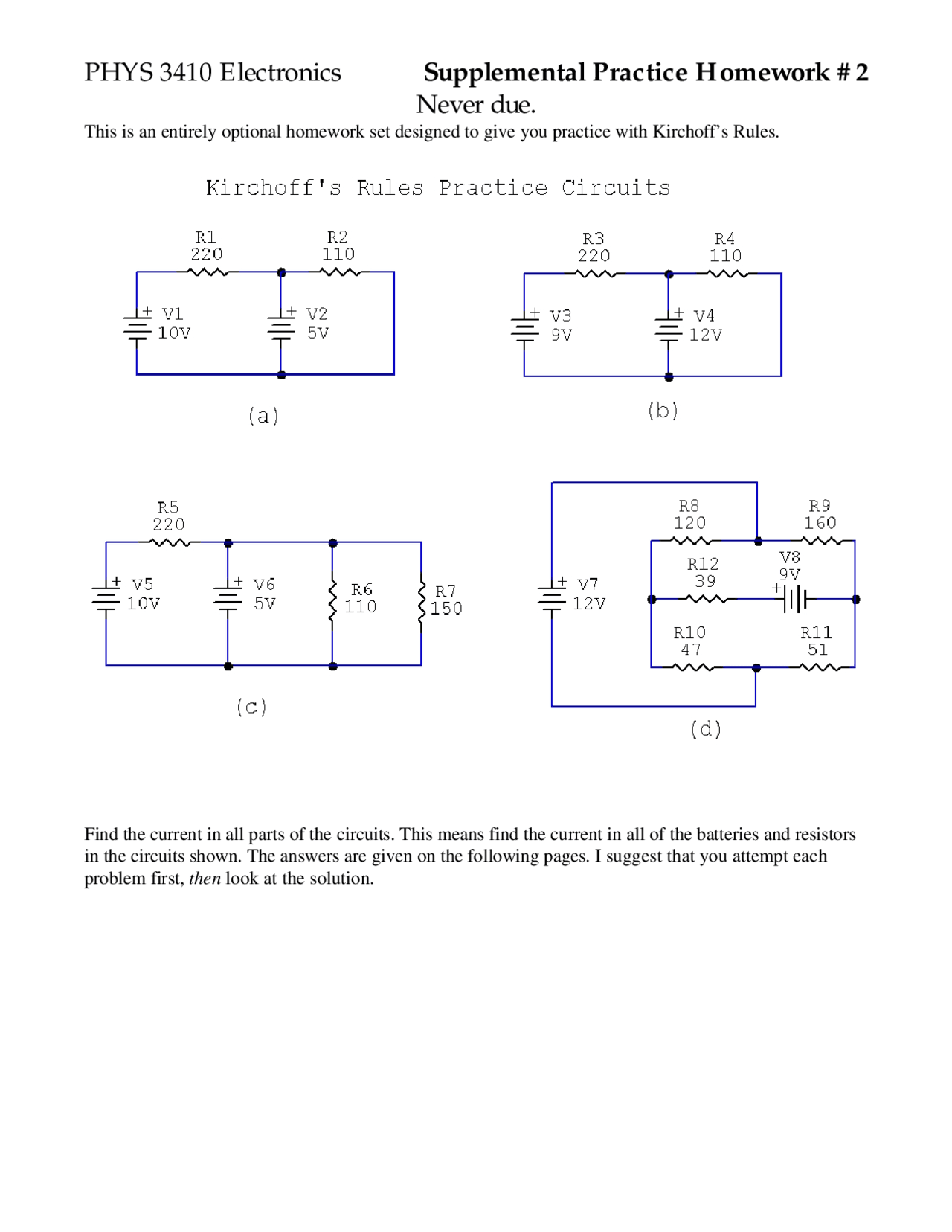 Solved Problems On Electronics Assignment 2 Phys 3410 Docsity