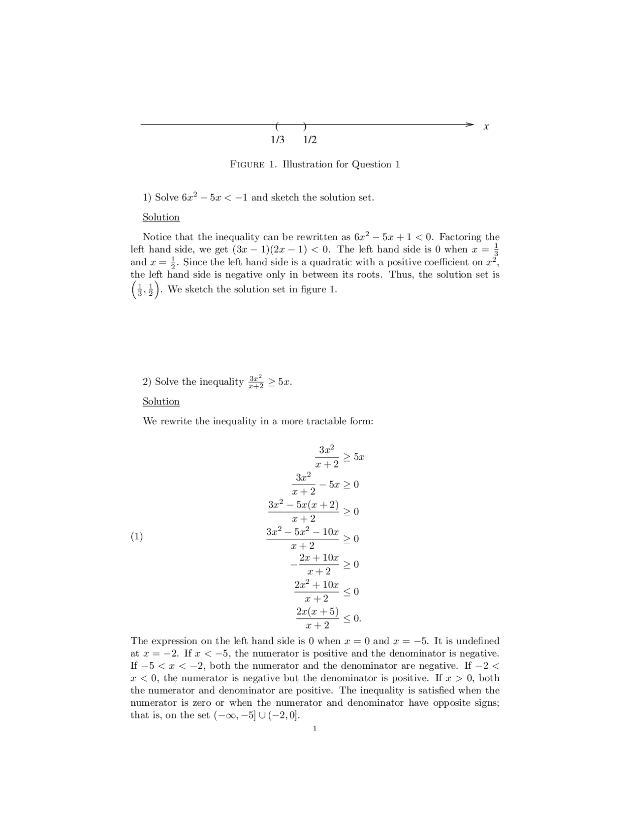 Solving Inequalities and Function Analysis - Prof. Michael Wills | Assignments Mathematics | Docsity