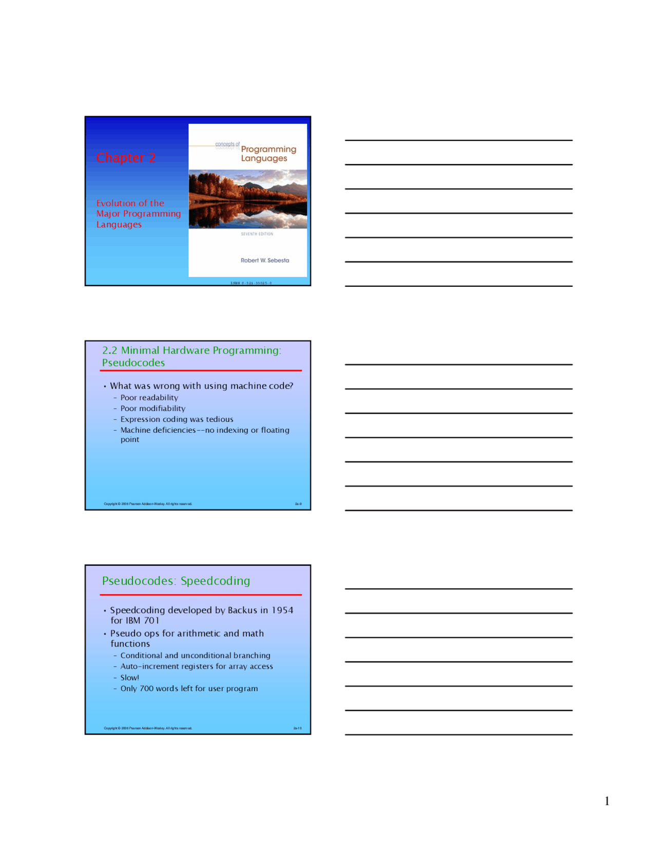 Evolution Of The Major Programming Languages Lecture Slides Cs 4850
