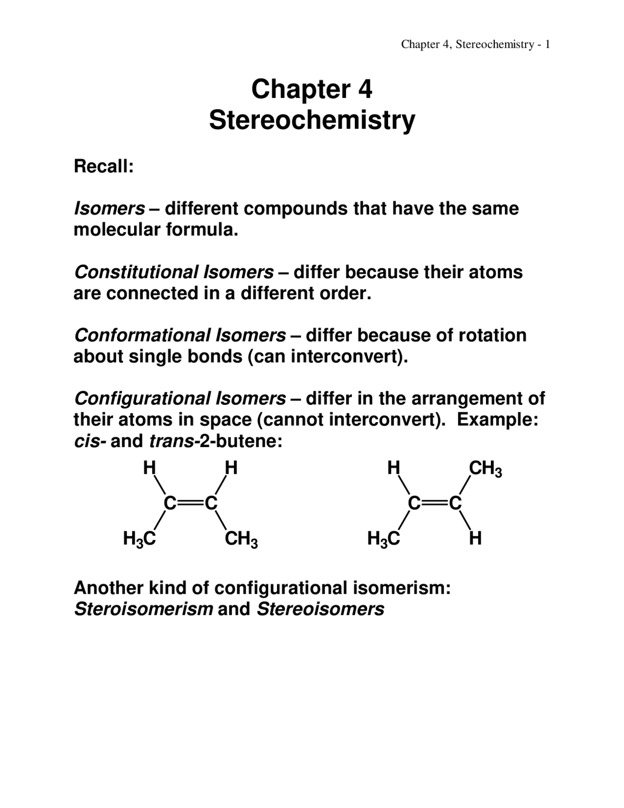 Stereochemistry With Example Problems Ch 331 Docsity