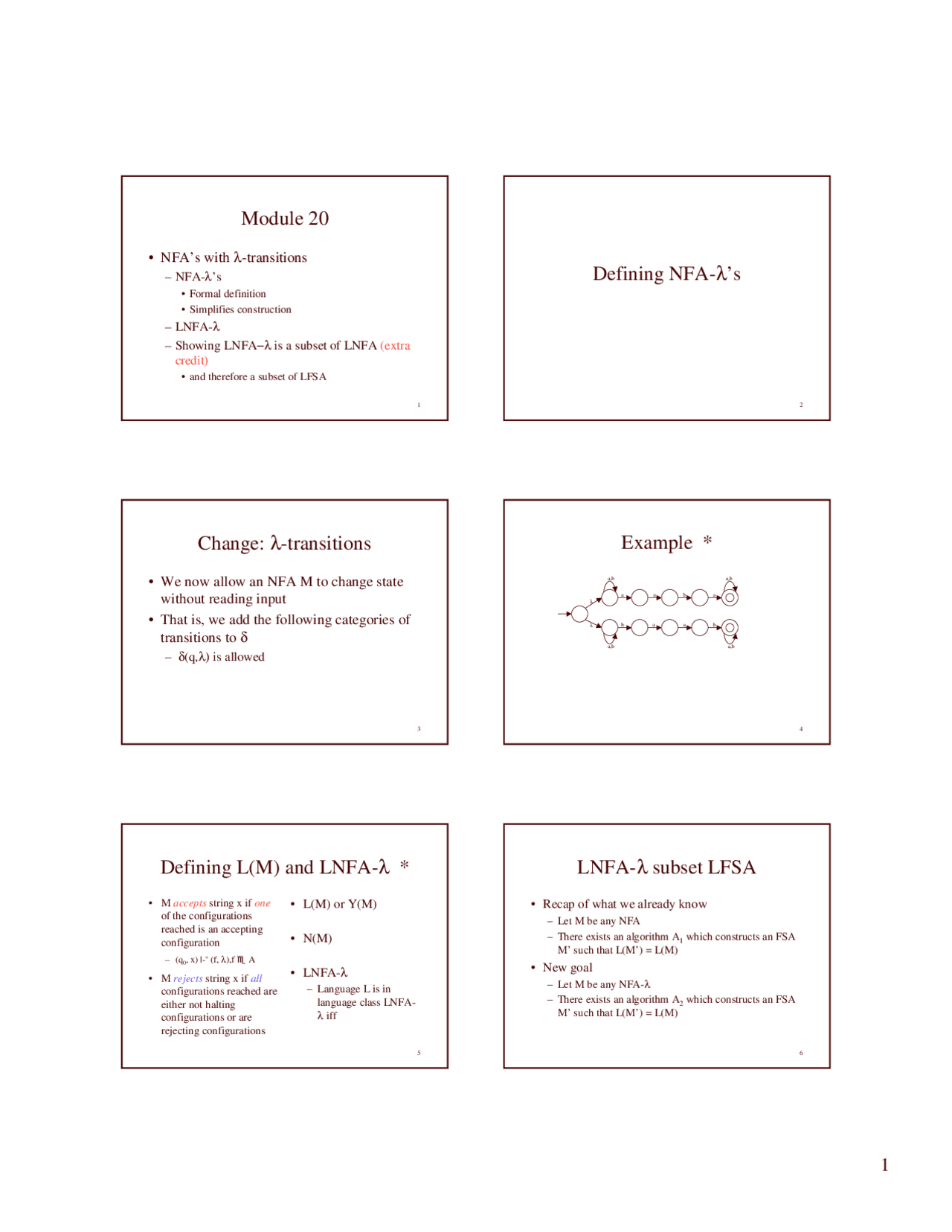 Lecture Slides On Nfa Lambda Computability And Languages Cse 460 3095