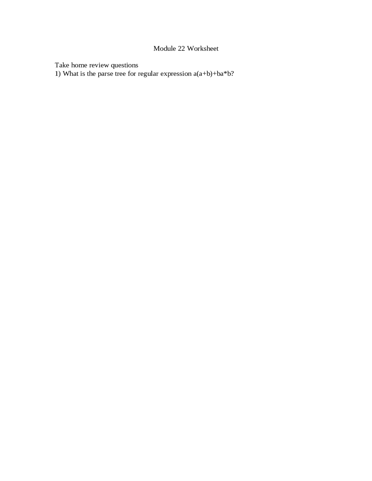 Module 22 Take Home Review Questions Computability And Languages