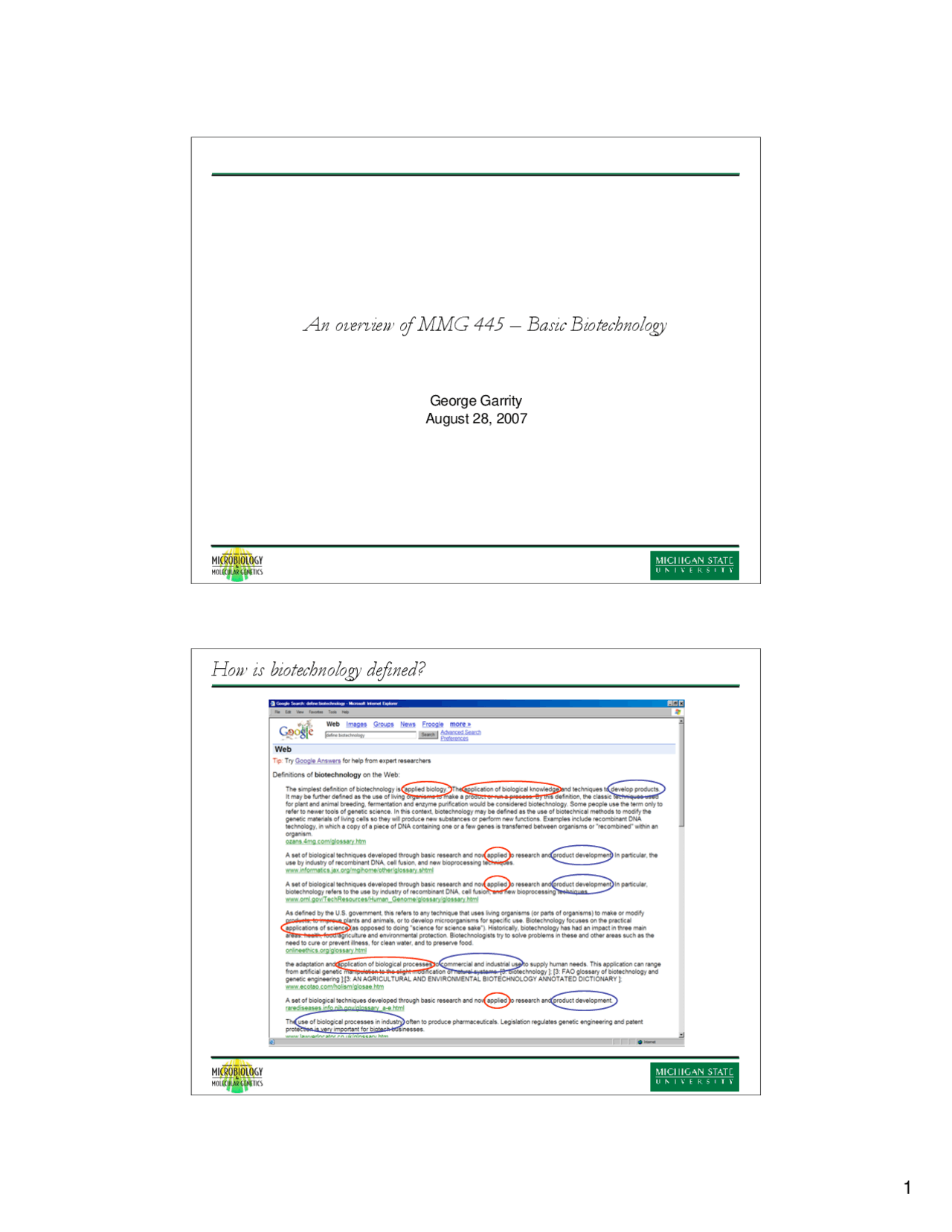 Notes On Basic Biotechnology Microbial Biotechnology Mmg 445 Docsity
