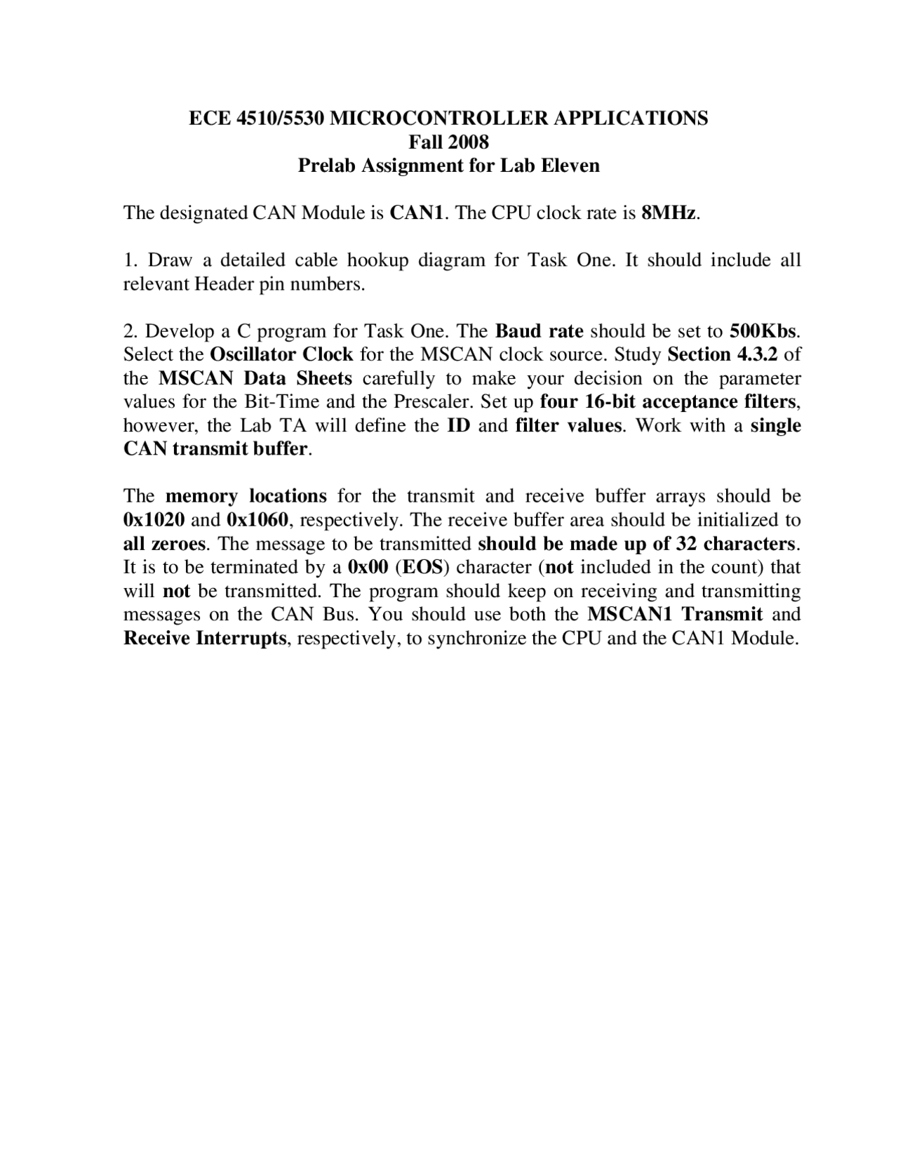 Prelab Assignment For Lab Eleven Microcontroller Applications Ece