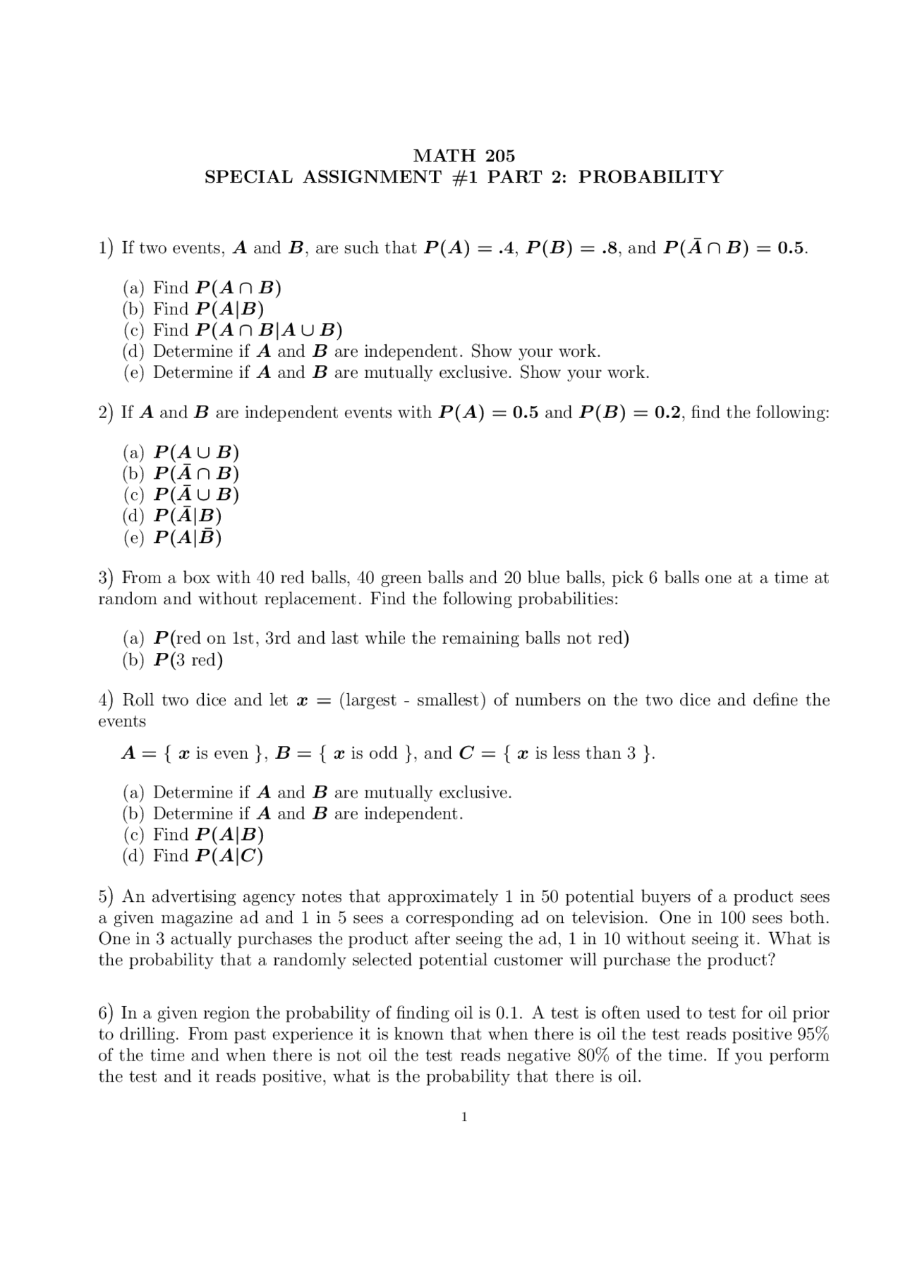 Assignment 1 Question Advanced Mathematics For Business Math 205
