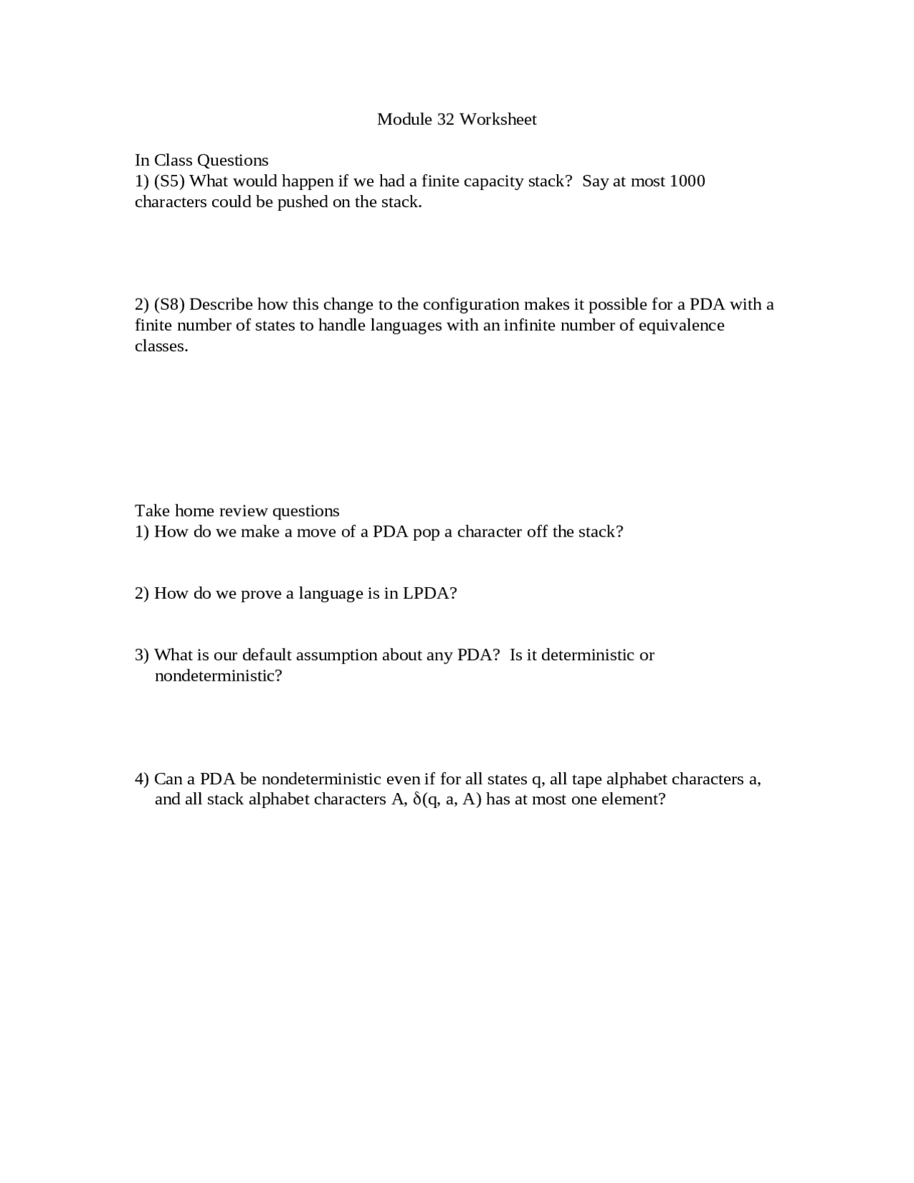 Module 32 Worksheet Computability And Languages Cse 460 Docsity 7792