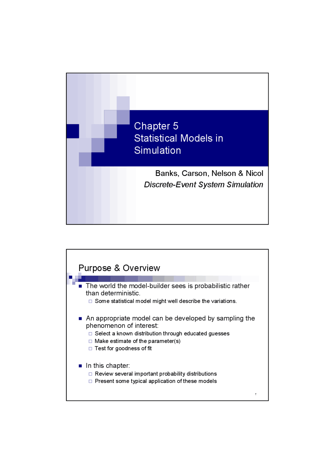 Statistical Models In Simulation Slide Notes Cs 6910 Docsity