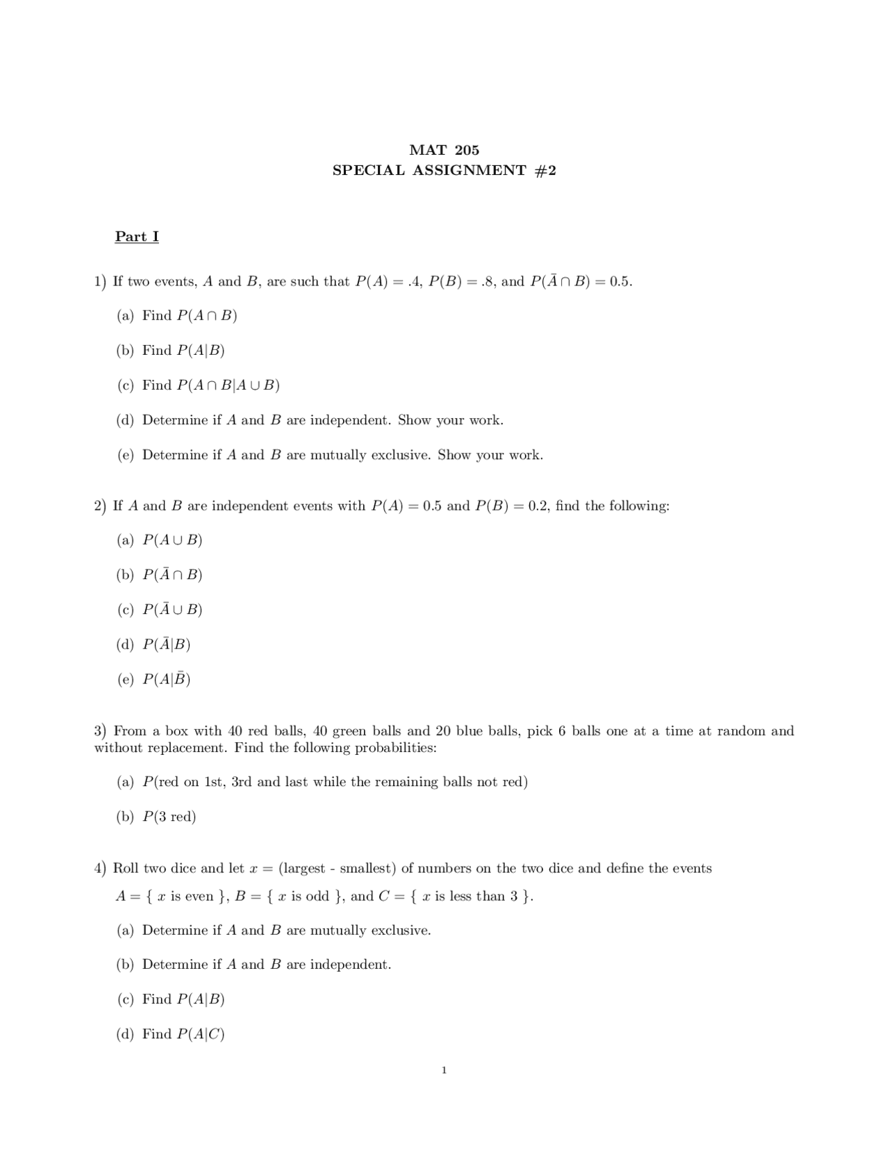 23 Questions for Advanced Mathematics for Business - Assignment 2 ...