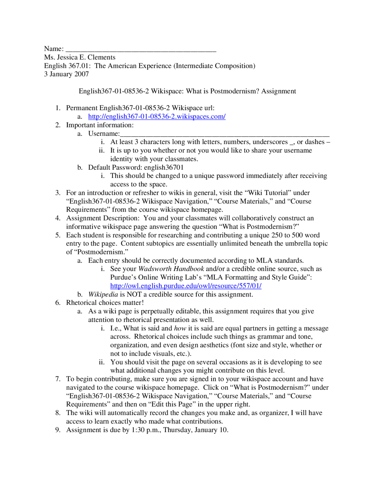 What is Postmodernism - The American Experience - Assignment | ENGLISH ...