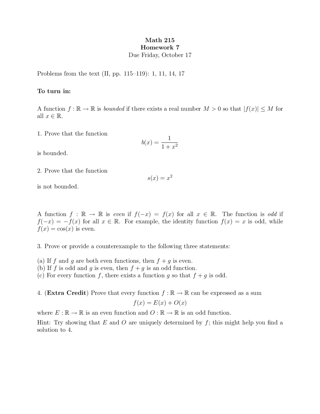 4 Questions For Assignment 7 Introduction To Advanced Mathematics