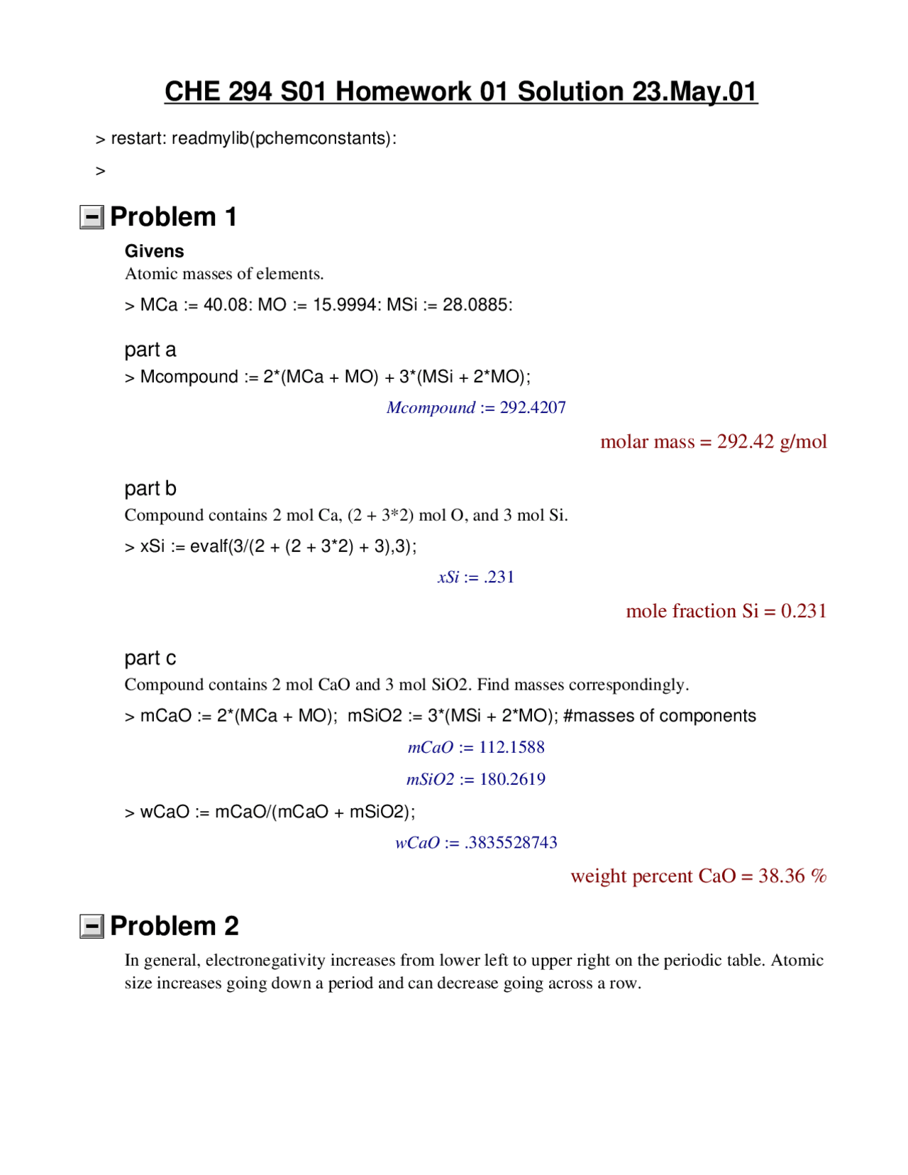 Homework 1 Solved Nature And Properties Of Materials Che 294 Docsity