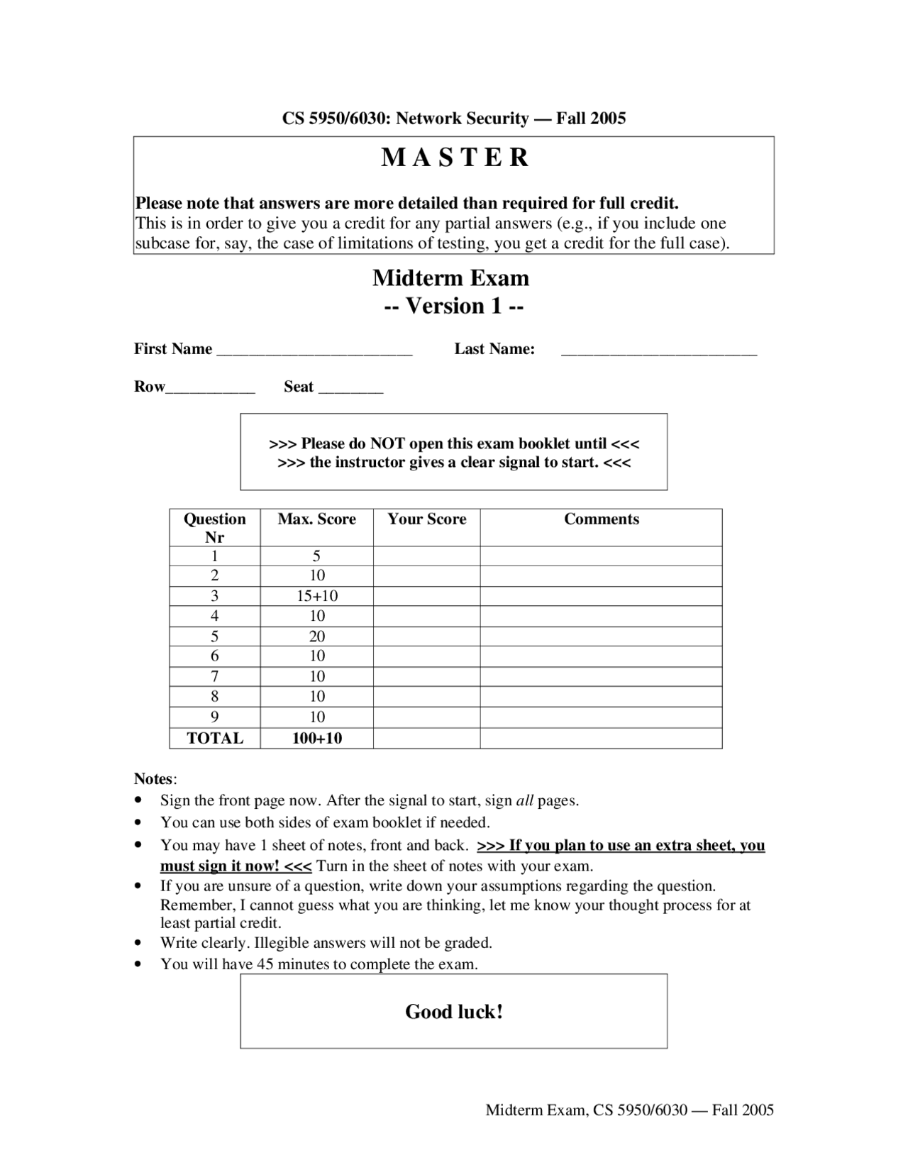 Midterm Exam Version 1 For Embedded Systems Cs 5950 Docsity