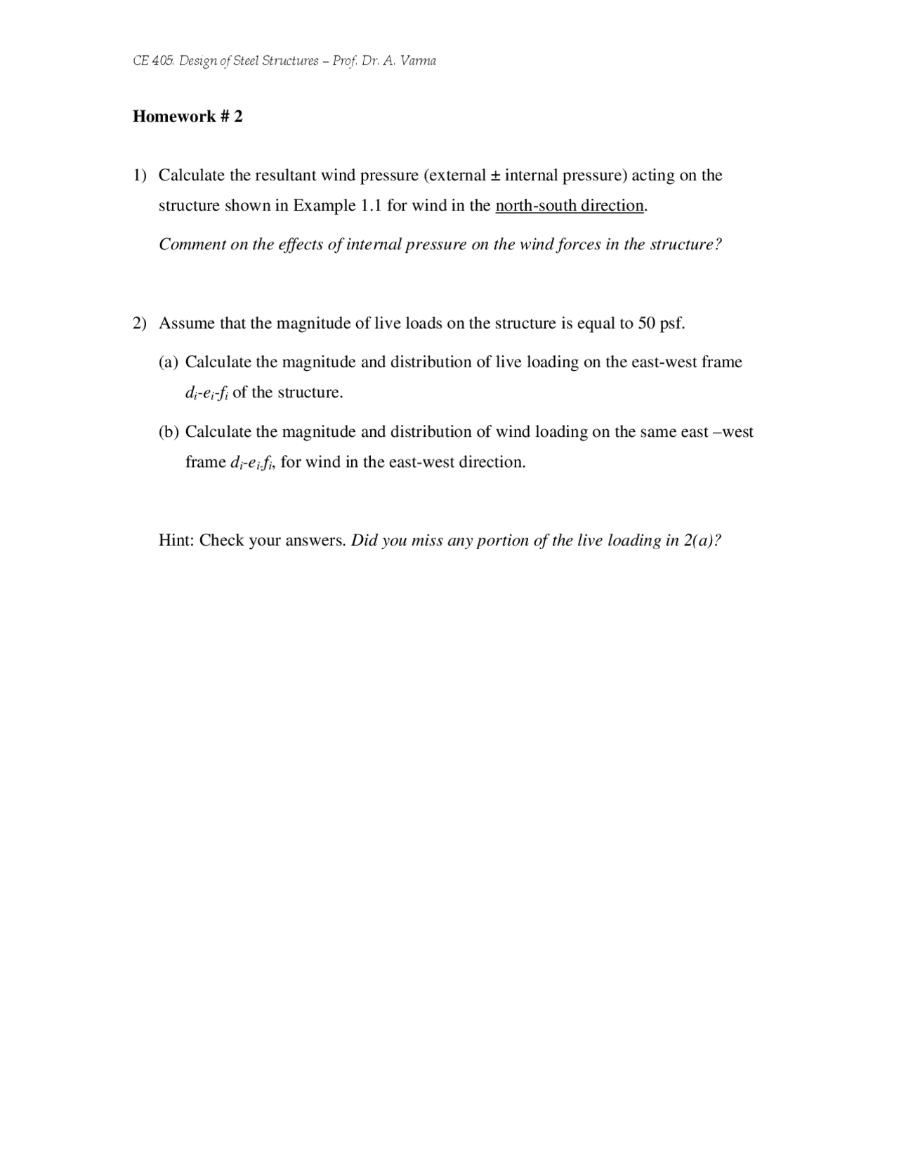 Homework 2 Practice Problems - Design of Steel Structures | CE 405 ...
