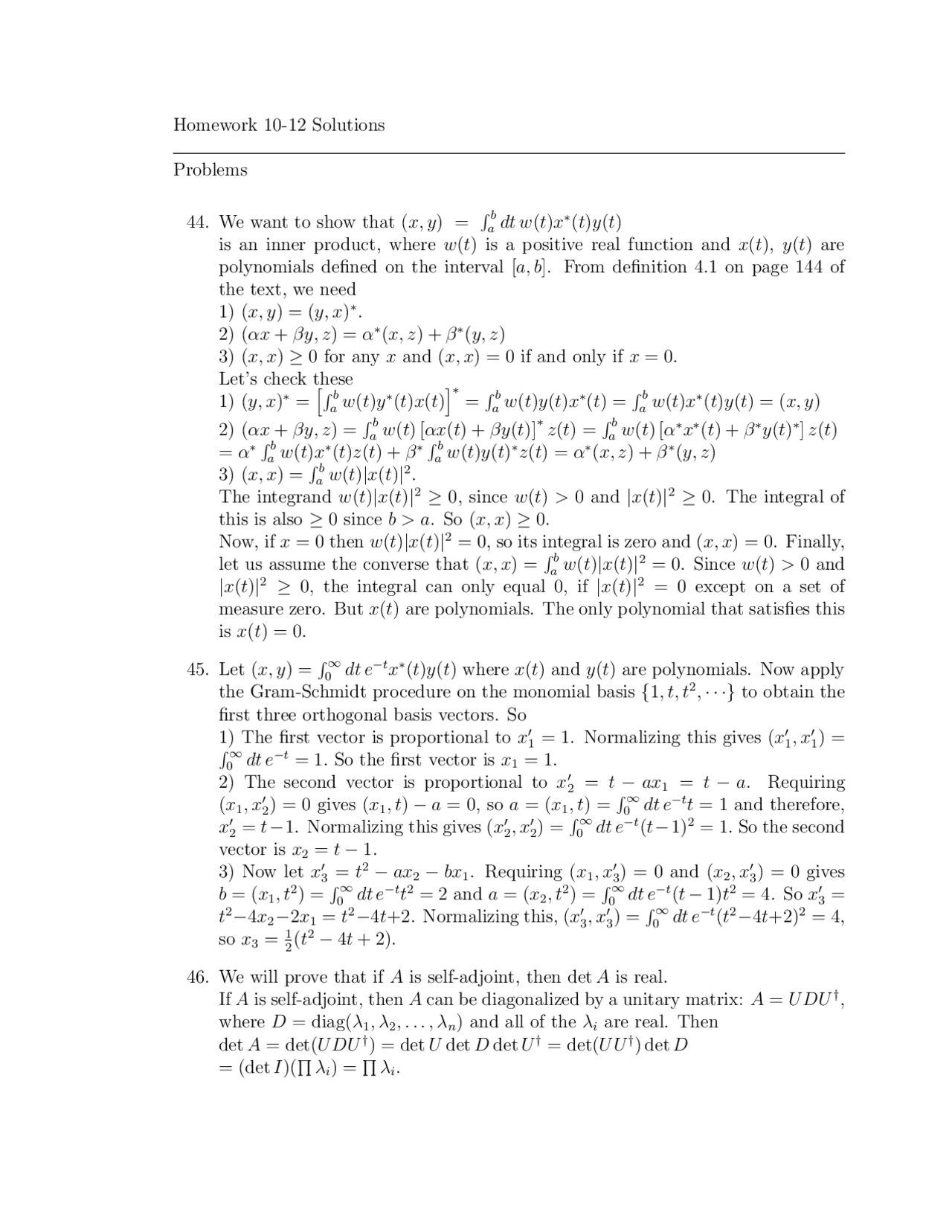 Solved Assignment For Methods Of Theoretical Physics Phy 810 Docsity