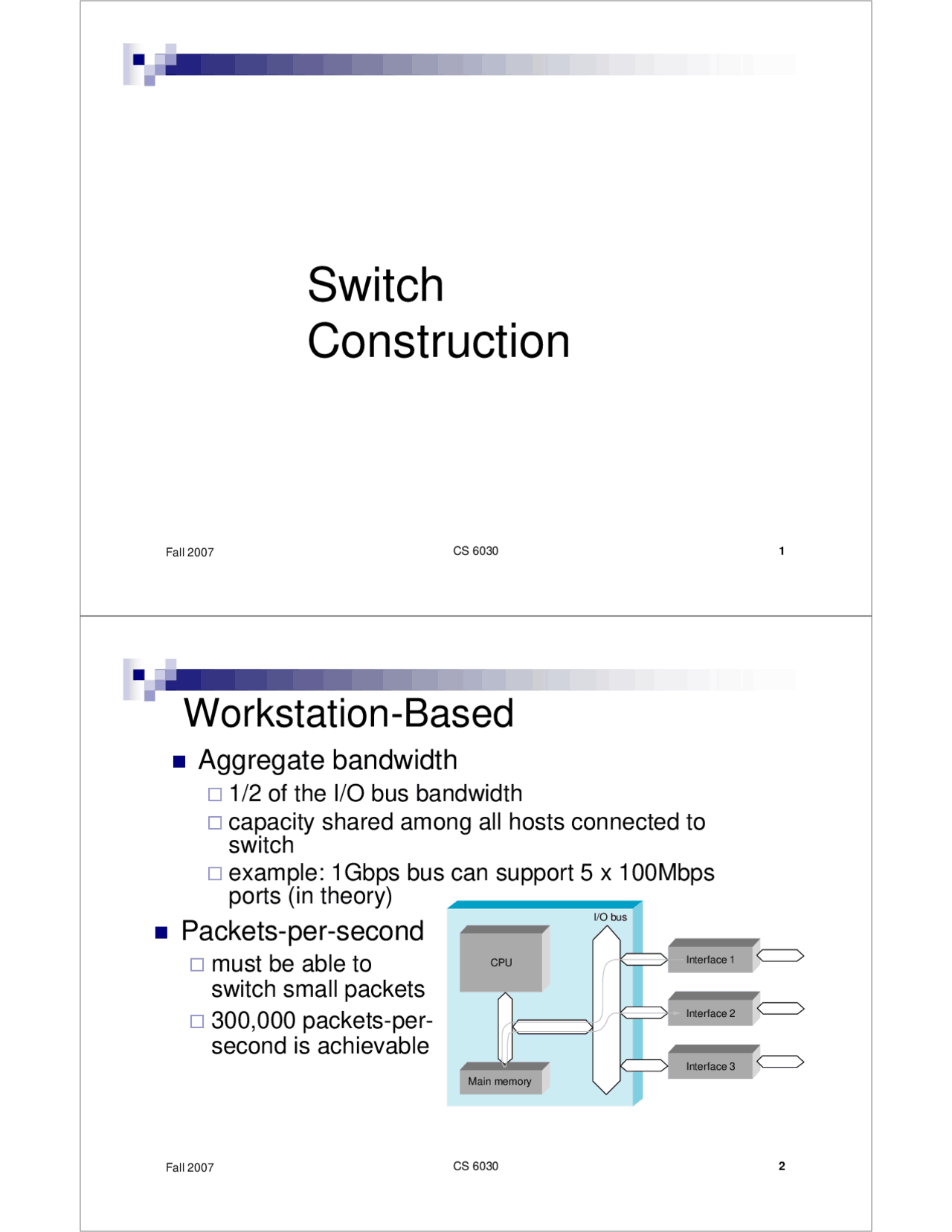 Study Materials of Switch Construction | CS 6030 - Docsity