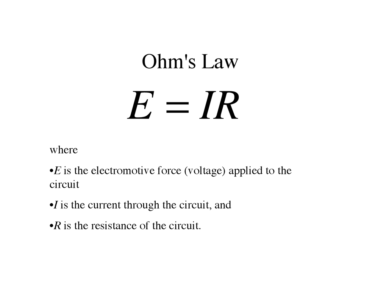 Ohm's Law - Physical Chemistry Laboratory - Lecture Slides | CH 417 ...