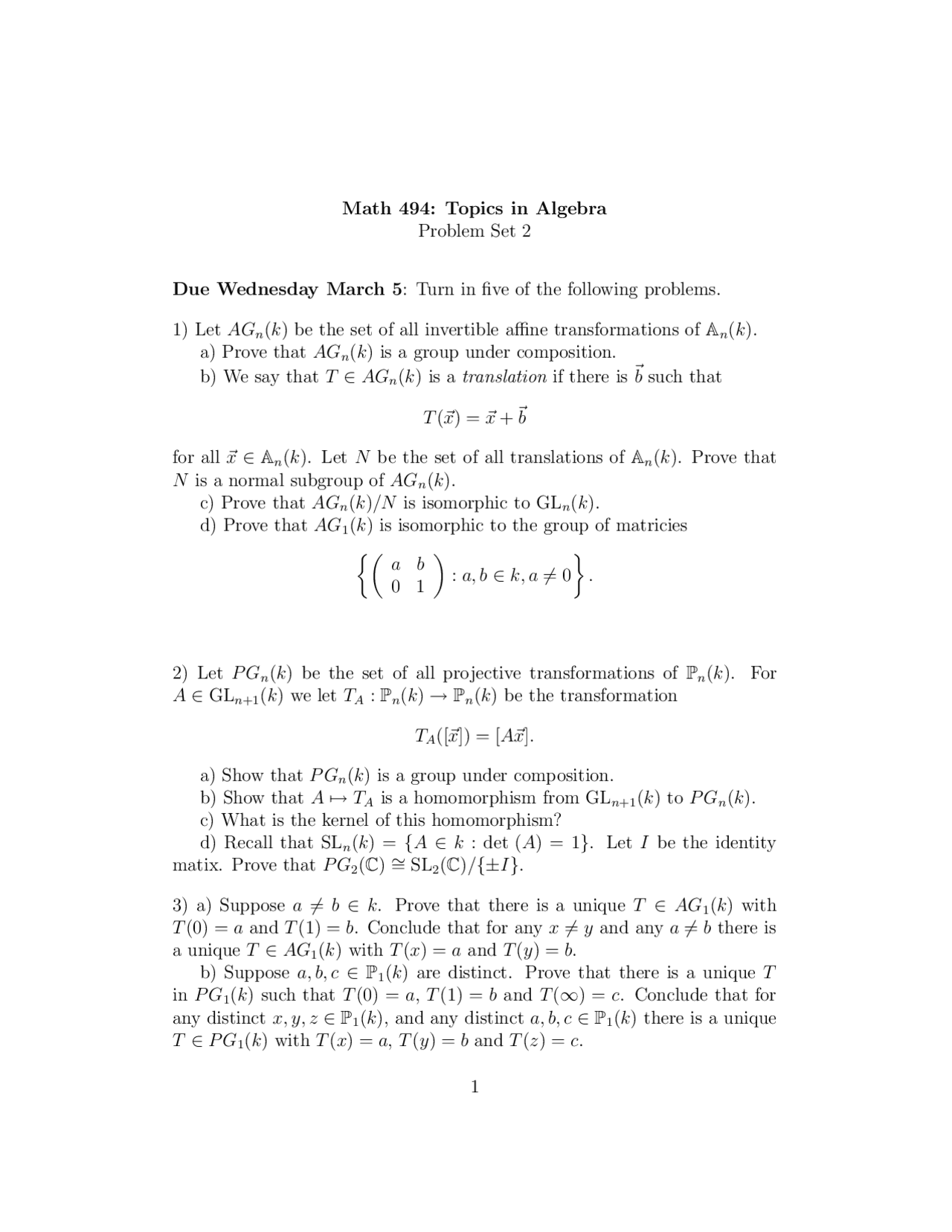 Practice Problems for Assignment 2 - Special Topics in Mathematics ...