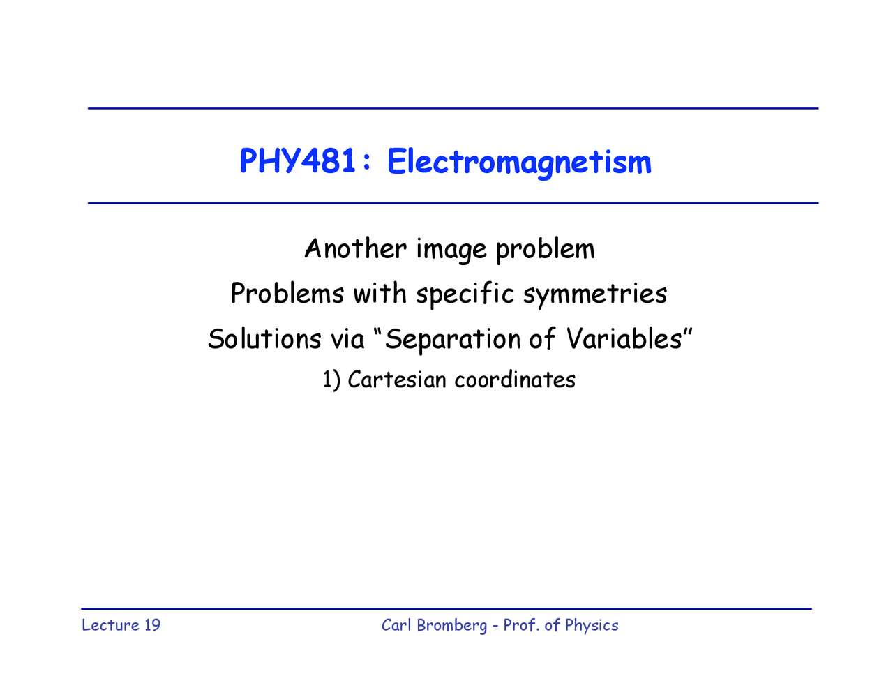 Practical Image Problem In Electromagnetism I Lecture Slides Phy