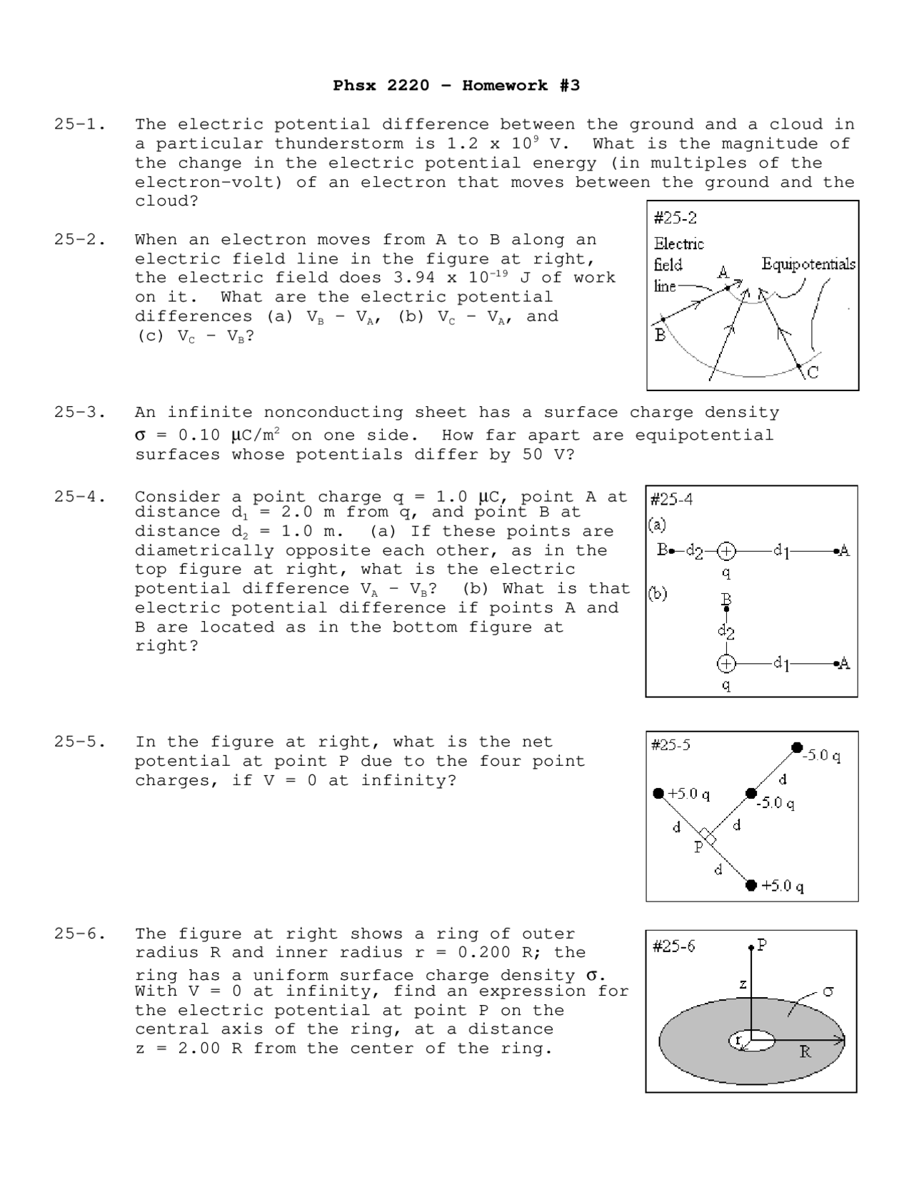 12 Solved Problems On Electric Potential Assignment 3 Phys 2220