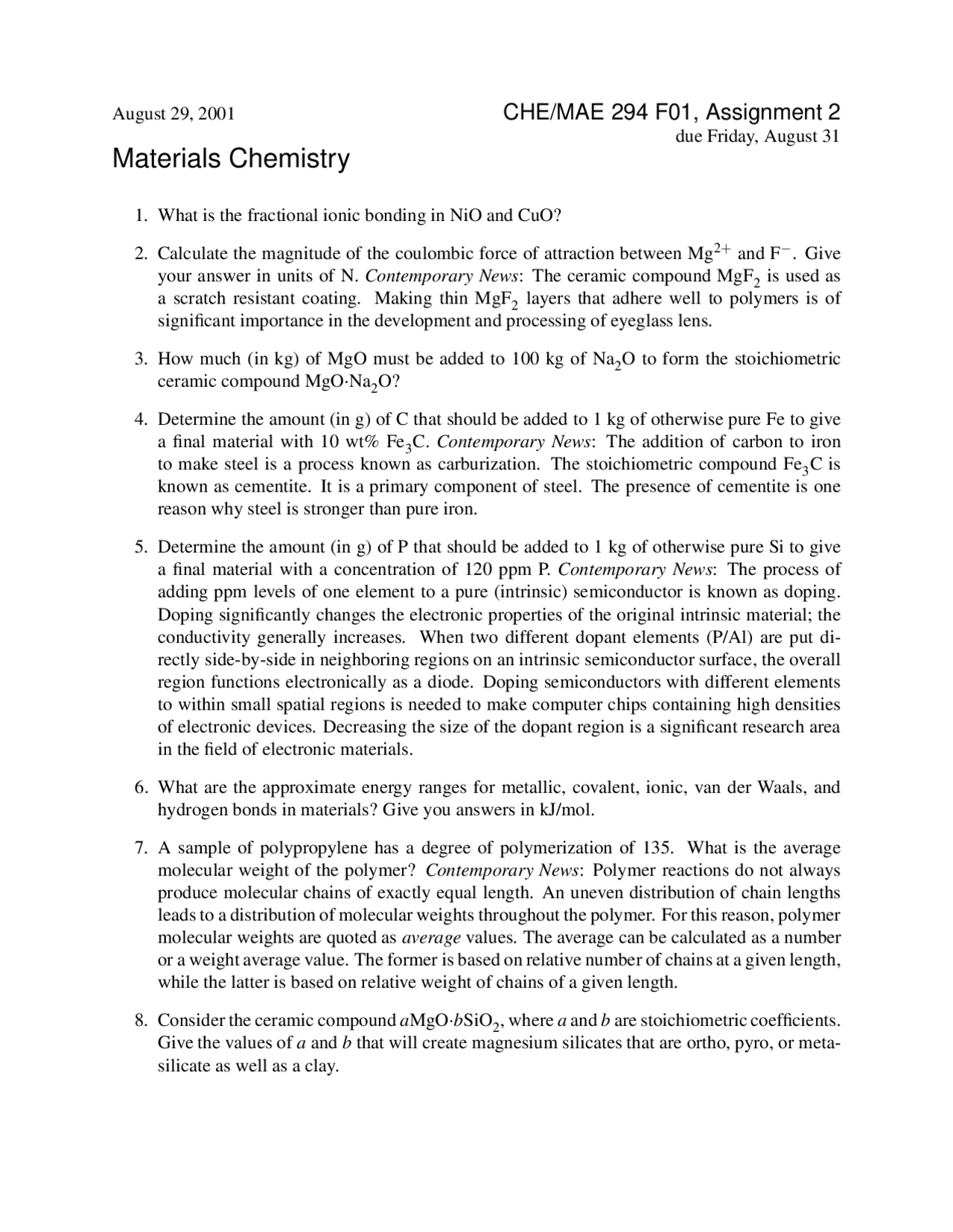 Assignment 2 Practice Questions Nature And Properties Of Materials