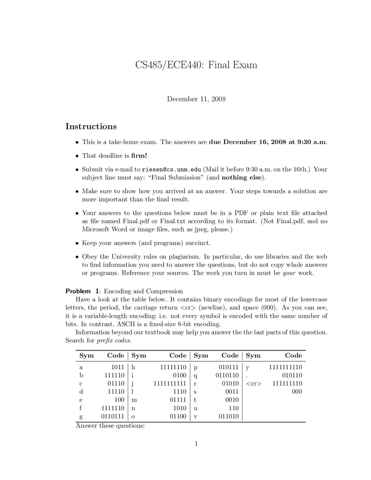 3 Problems On Computational Neuroscience Final Exam Cs 485 Exams Computer Systems