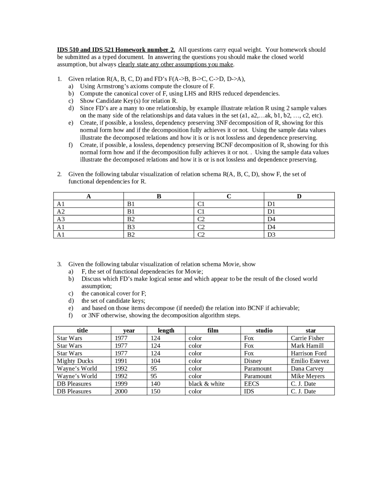 7 Questions For Assignment 2 Advanced Database Management Ids 521