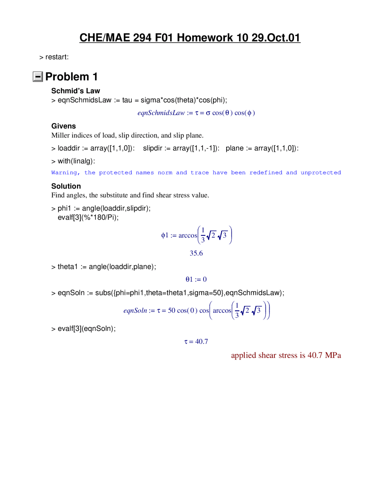 Homework 10 Problems Nature And Properties Of Materials Che 294