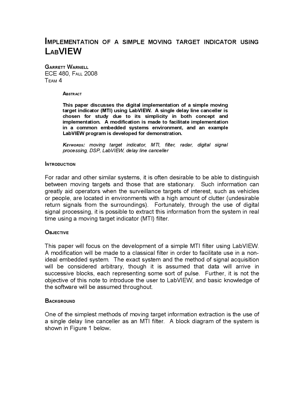Implementation of a Simple Moving Target Indicator Using Labview | ECE ...