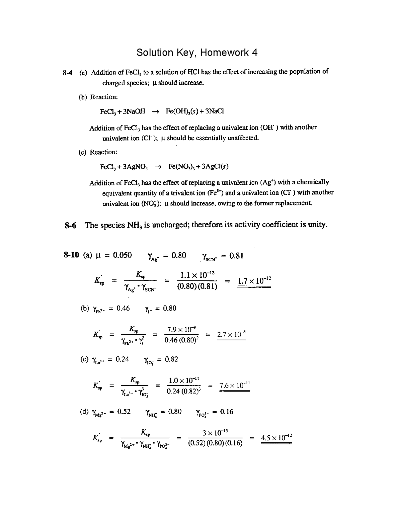 Quantitative Analysis Solution Key To Homework 4 Ch 223 Docsity