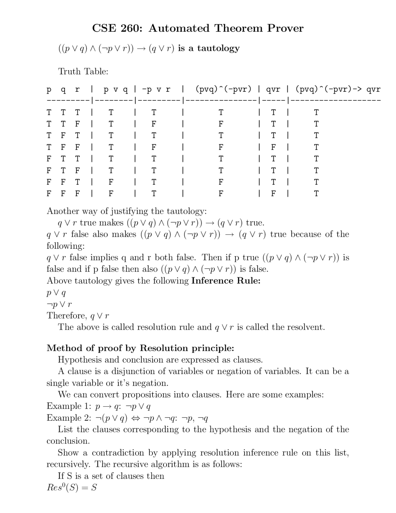 Automated Theorem Power Discrete Structures In Computer Science Cse 260 Docsity