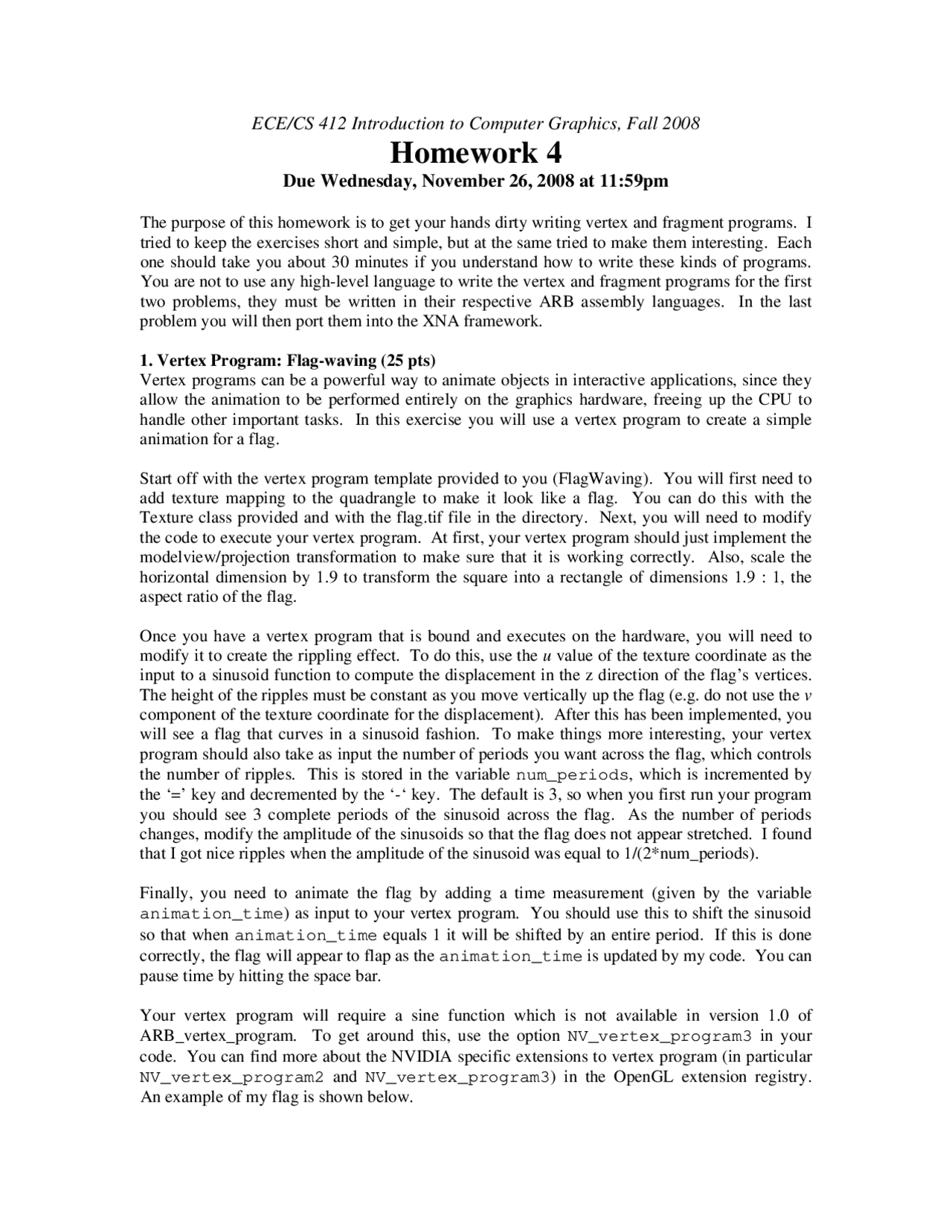 Homework 4 Introduction To Computer Graphics Cs 412 Docsity