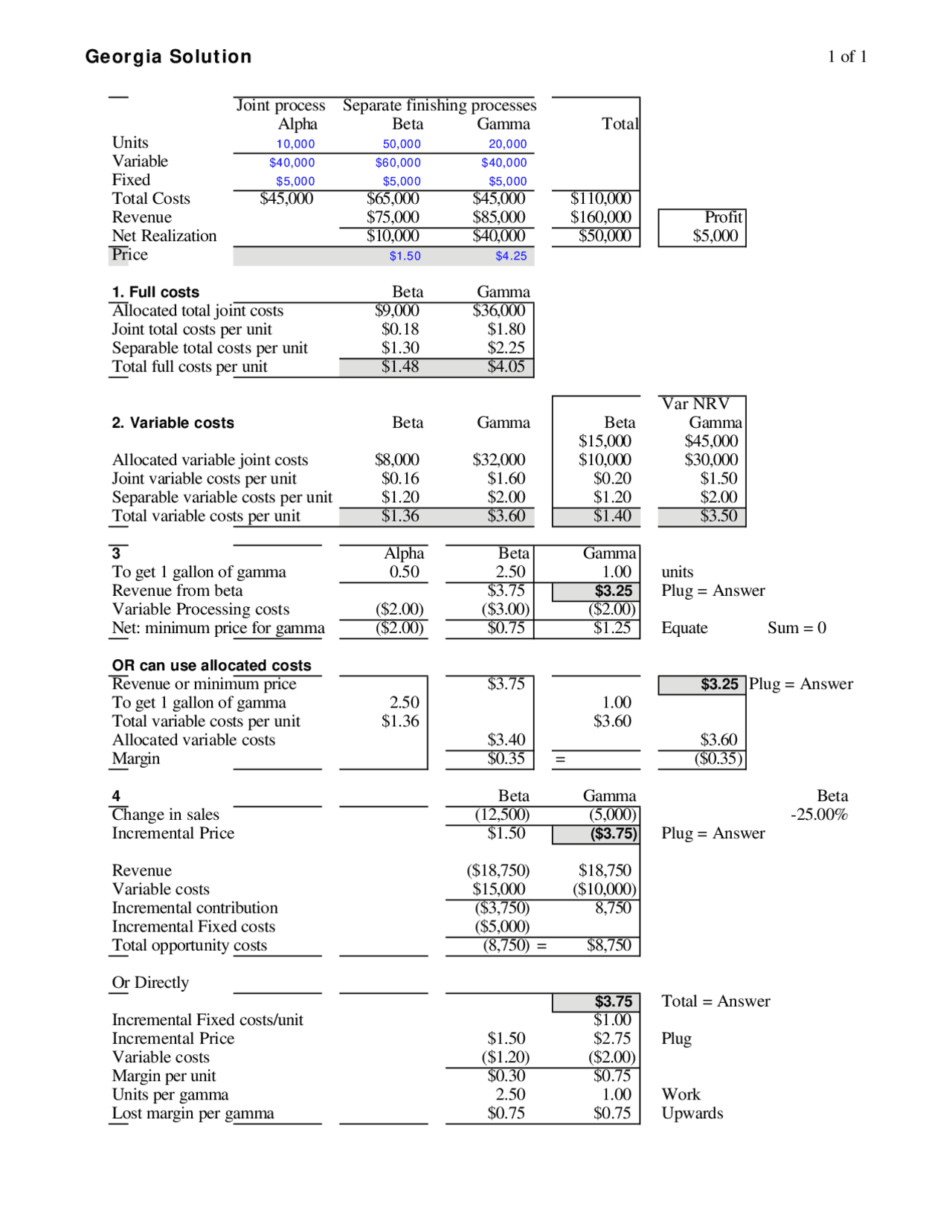 Cost Accounting Midterm Examination Actg 326 Docsity