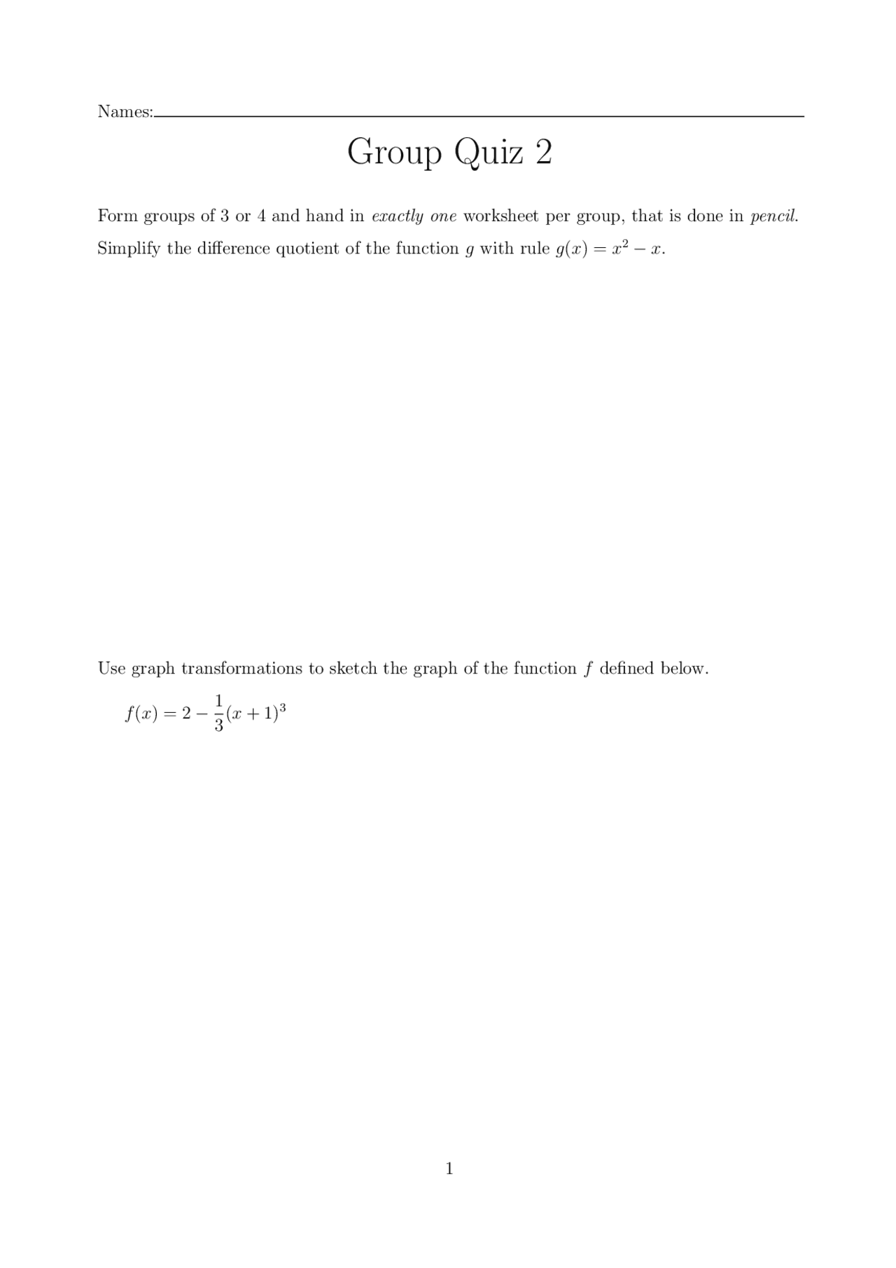 Different Types Of The Functions Quiz 2 Math 111 Docsity