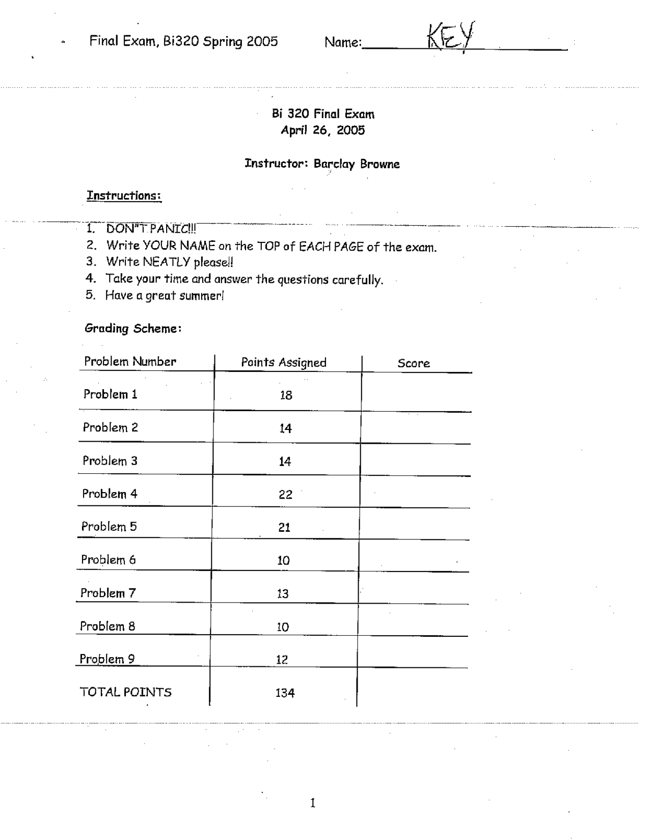 Final Exam With Solution For Molecular Genetics Bi 320 Docsity