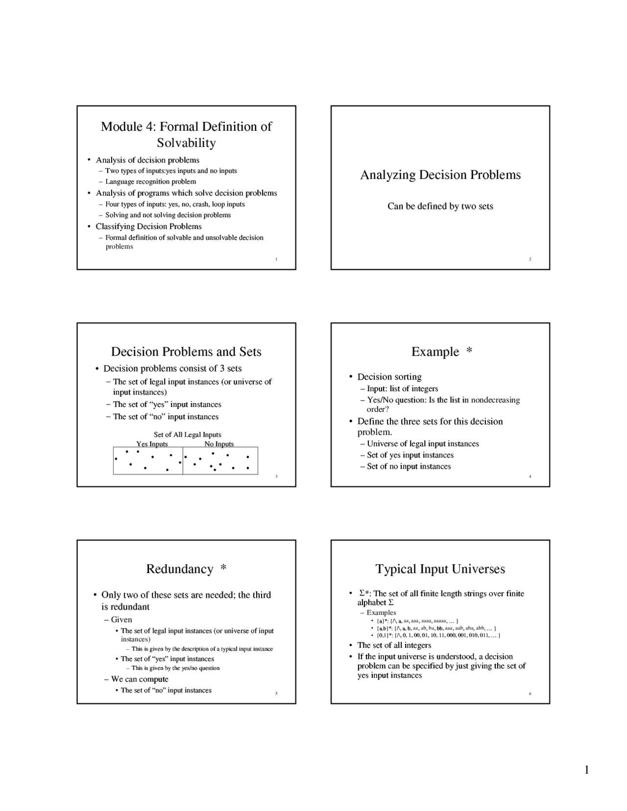 Analyzing Decision Problems Lecture Slides Cse 460 Docsity