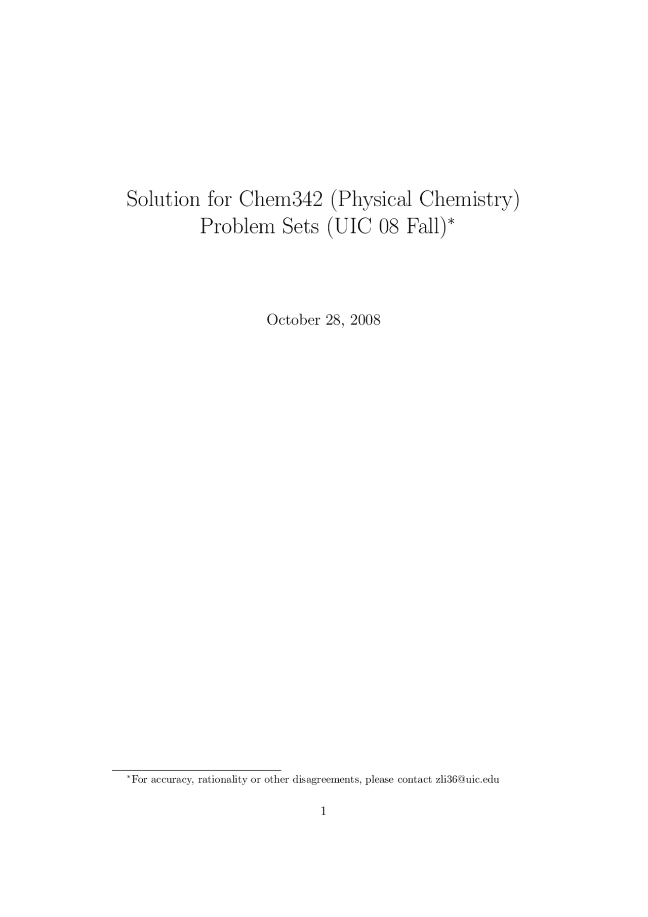 10 Problems With Solutions Physical Chemistry Assignment 2 Chem