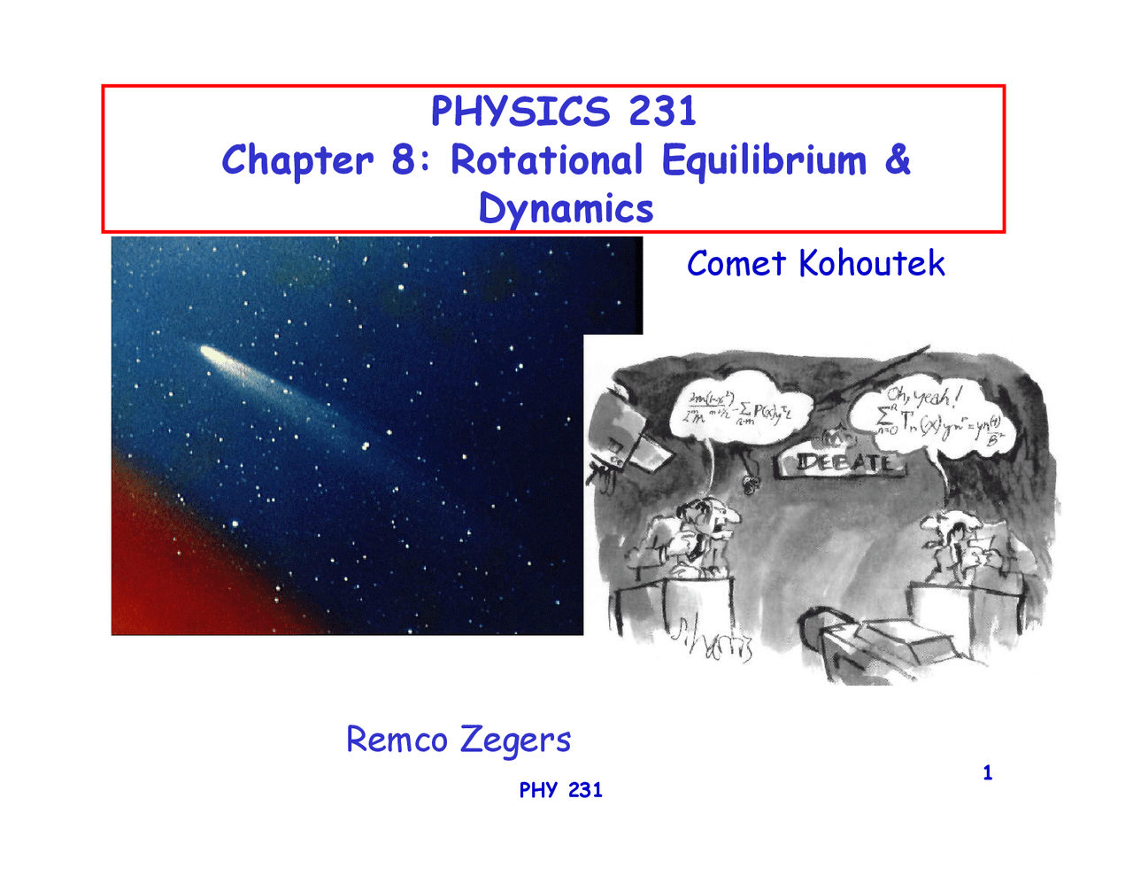 Rotational Equilibrium And Dynamics Lecture Slides Phy 231 Docsity