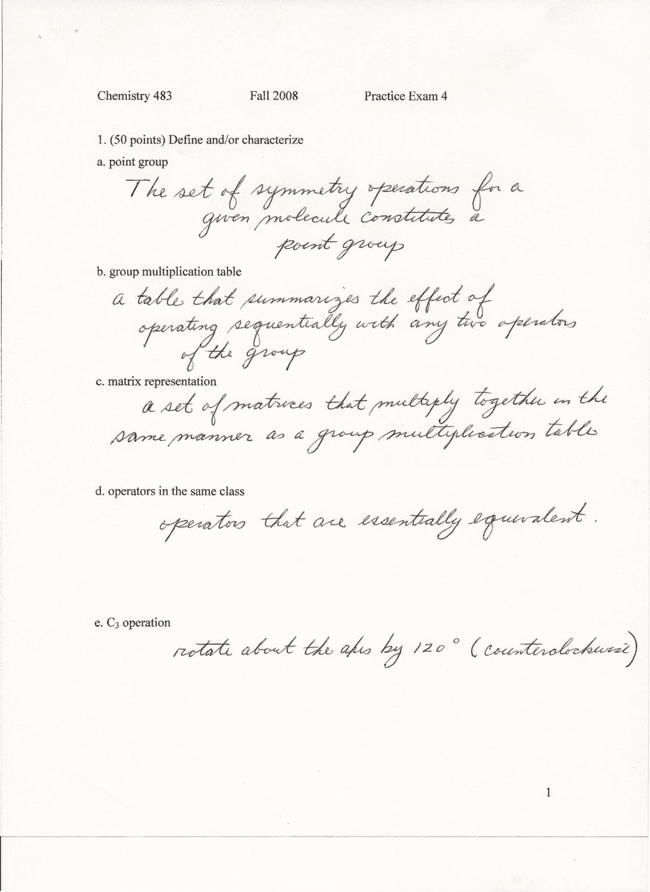 Questions For Exam Of Quantum Chemistry Cem 483 Docsity