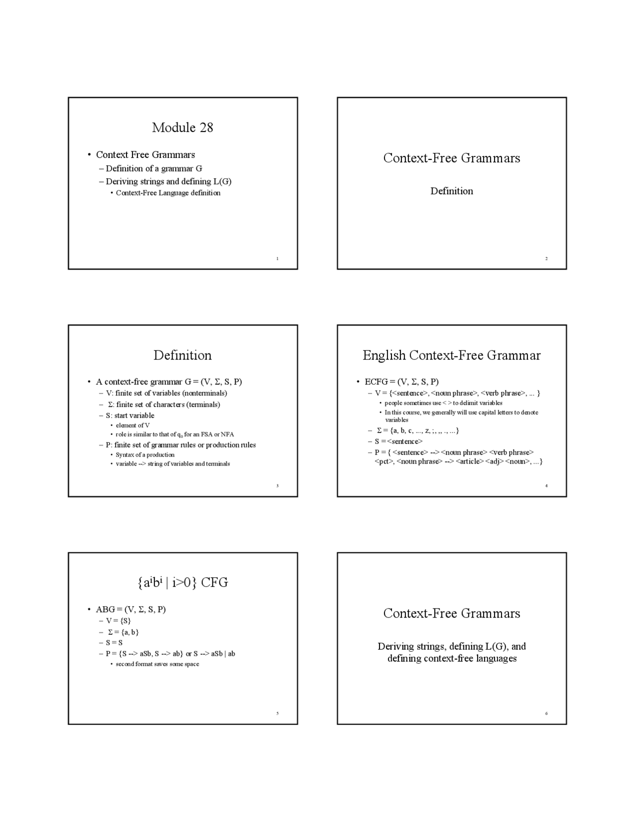 English Context Free Grammar Lecture Slides Cse 460 Docsity