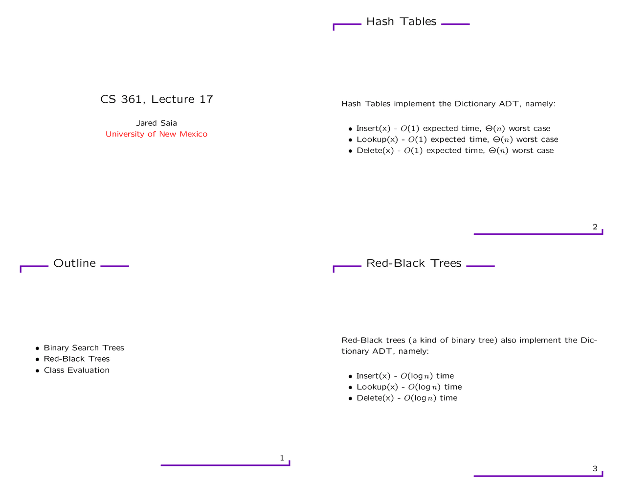Binary Search Trees, Red Black Trees and Class Evaluation | CS 361L - Docsity
