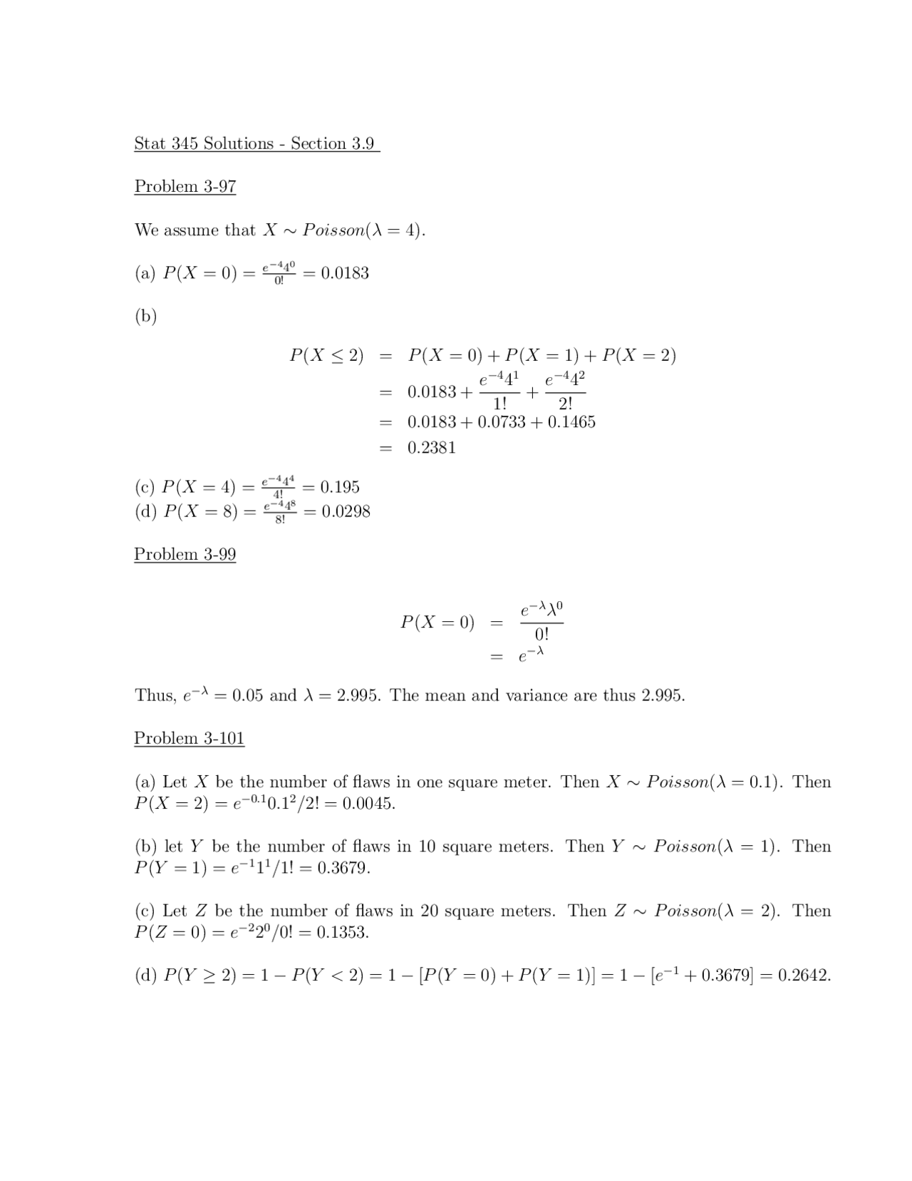 Solved Problems - Elements Mathematical Statistics/Probability Theory ...